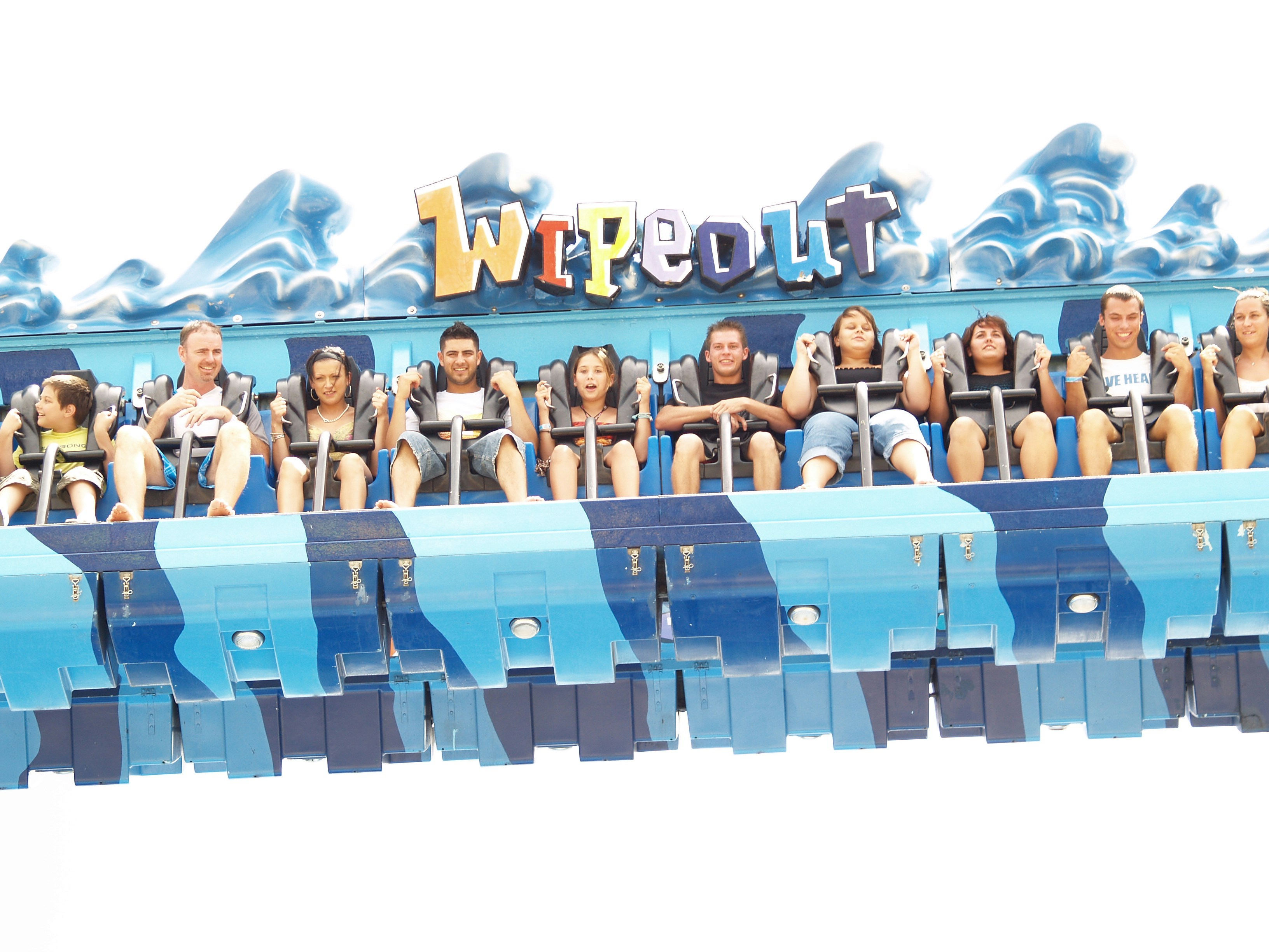 The Wipeout was a Vekoma Waikiki Wave Super Flip at Dreamworld on the Gold Coast, Queensland, Australia. The opening of this ride in 1993 caused part of Country Fair to be rethemed to Ocean Parade. Dreamworld announced in March 2019 that the ride will be retired and dismantled, and will not re-open from its maintenance period. It will be replaced with a shaded seating space for guests. | group of women in blue uniform standing on brown wooden fence
