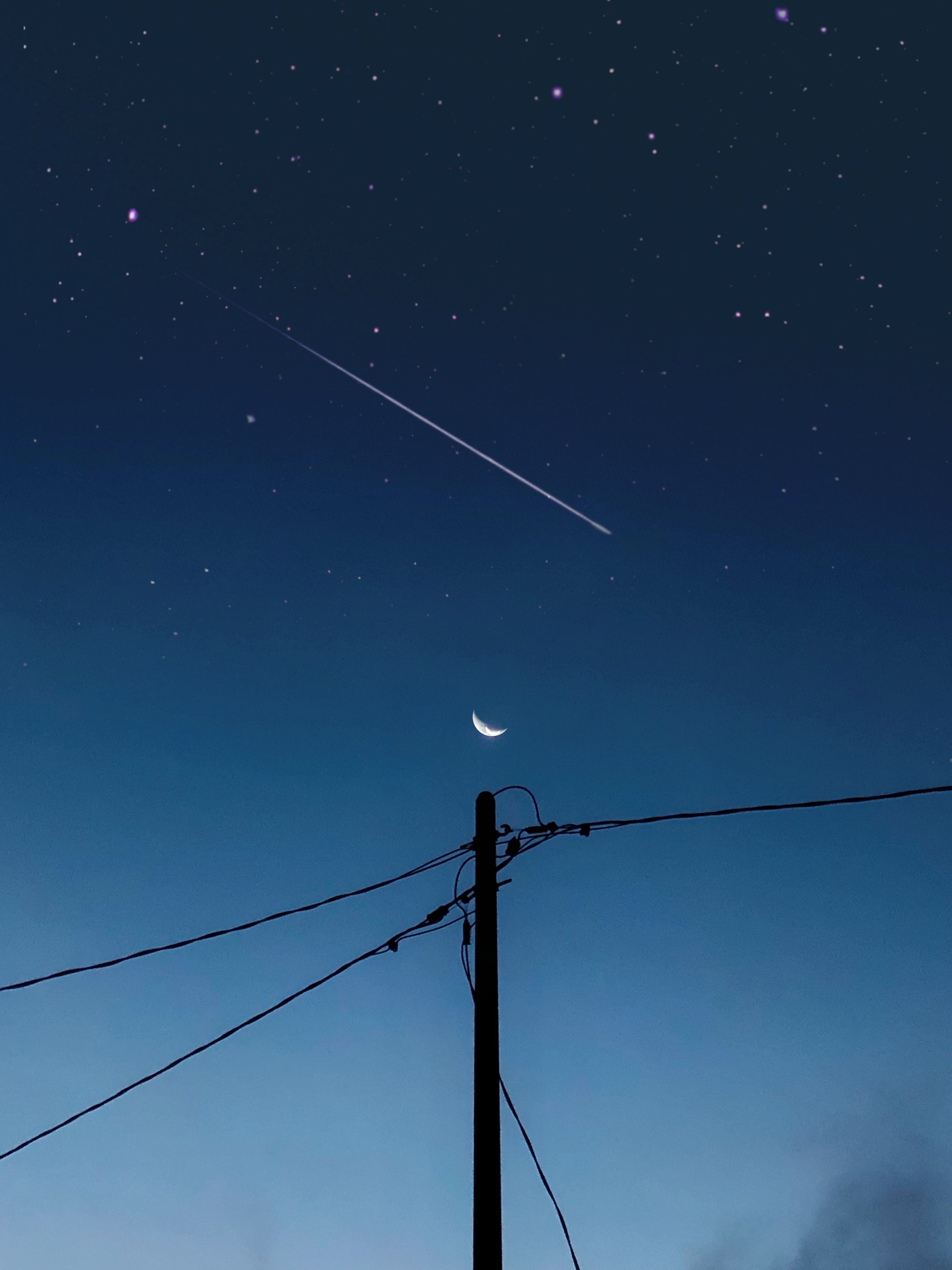 Black electric post under blue sky during night time photo – Free Nilai ...