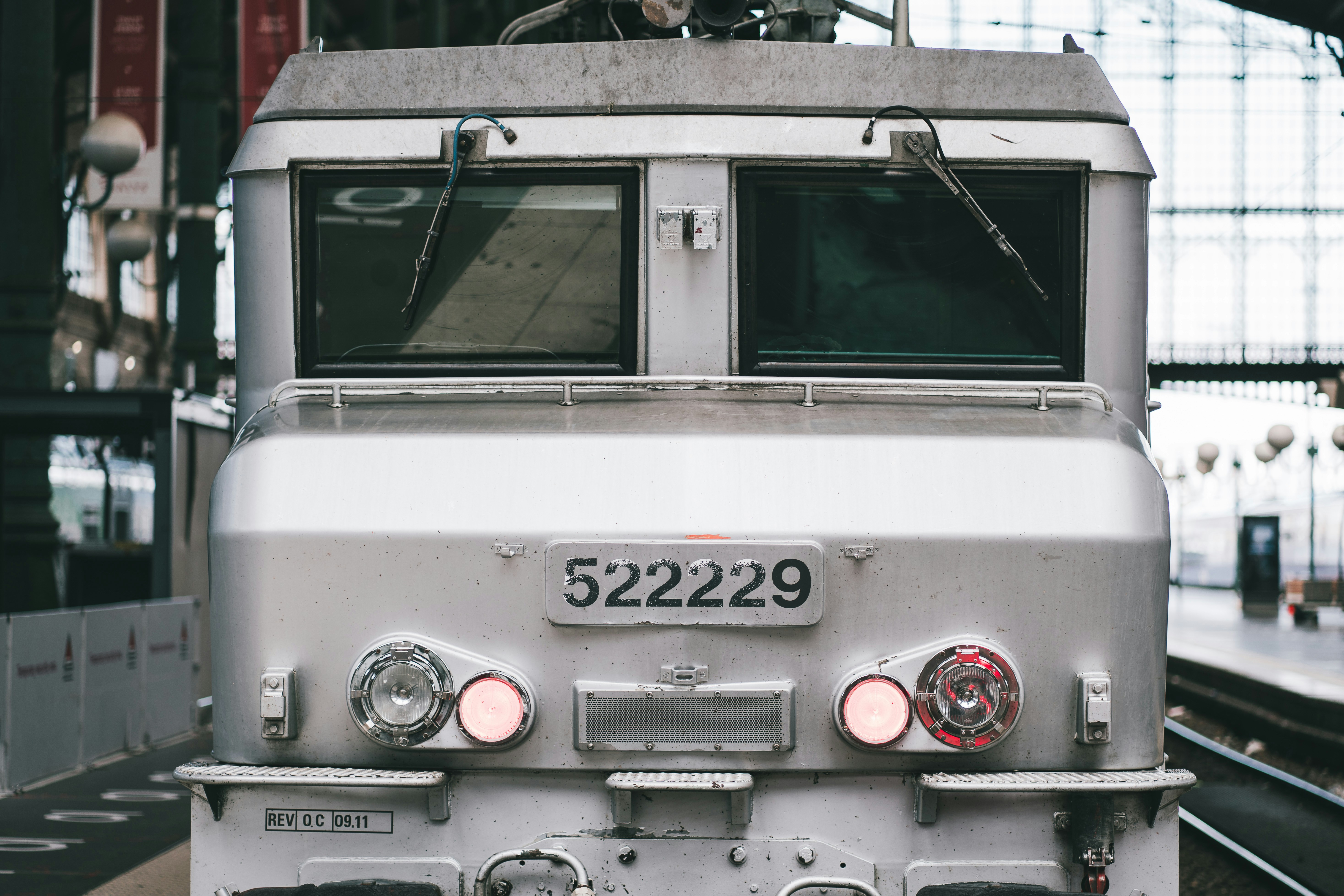 Front View of a Vintage Locomotive: Numerical Headcode and Weathered Steel