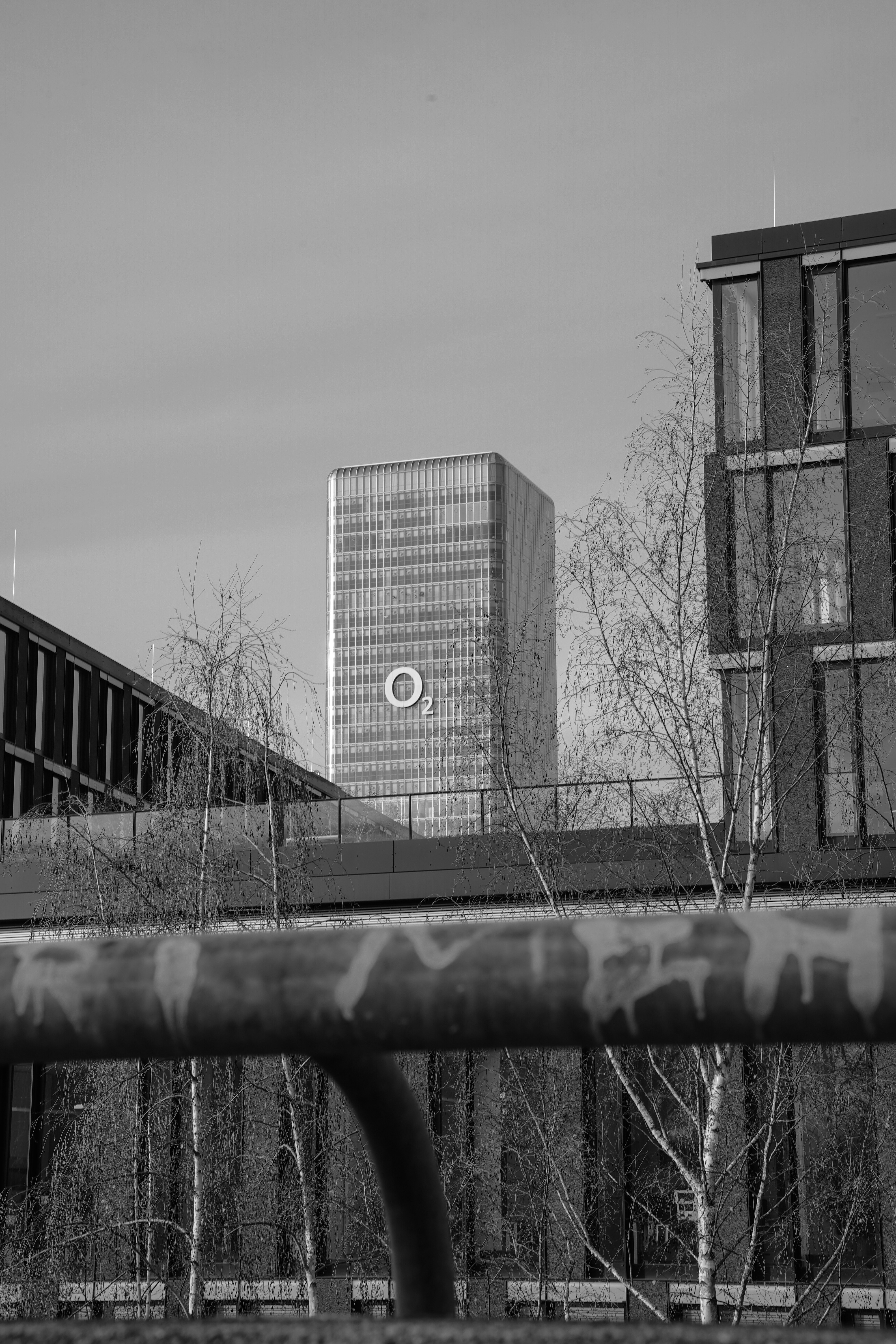 O2 Tower Against a Quiet Monochrome Cityscape
