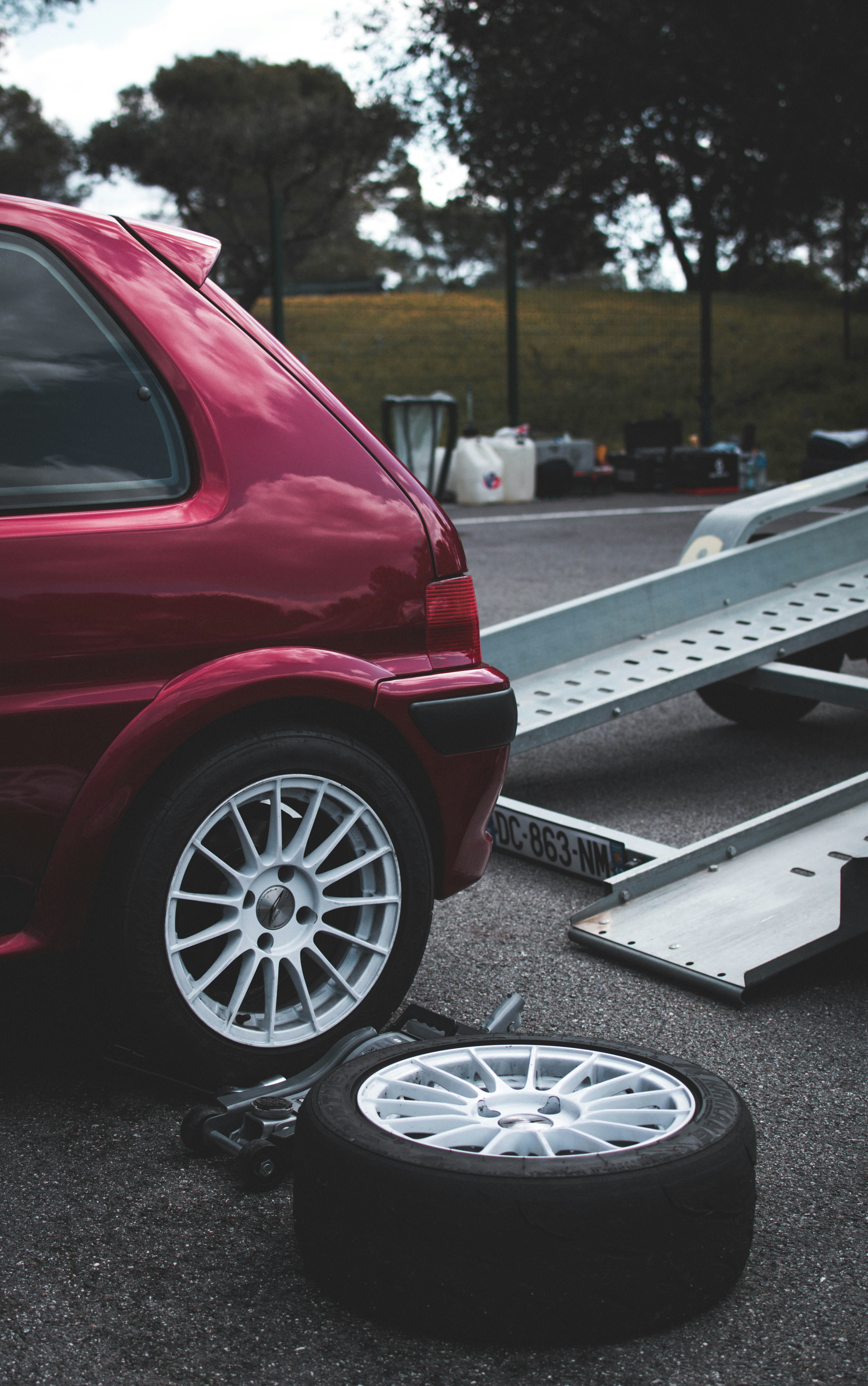 Red car parked on parking lot during daytime photo – Free France Image ...