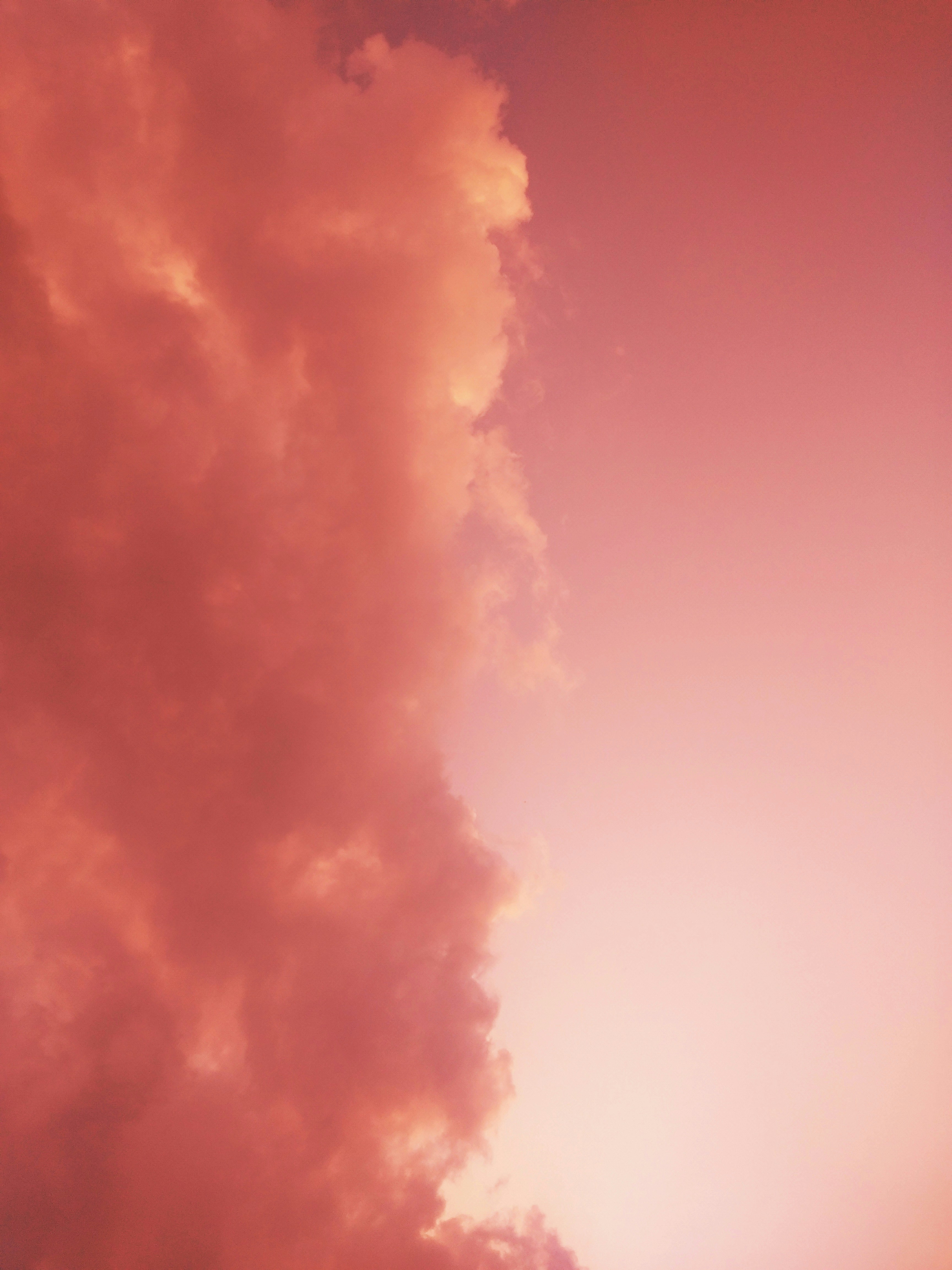Soft pink clouds merge with a gradient sky, creating a serene atmosphere that invites contemplation.