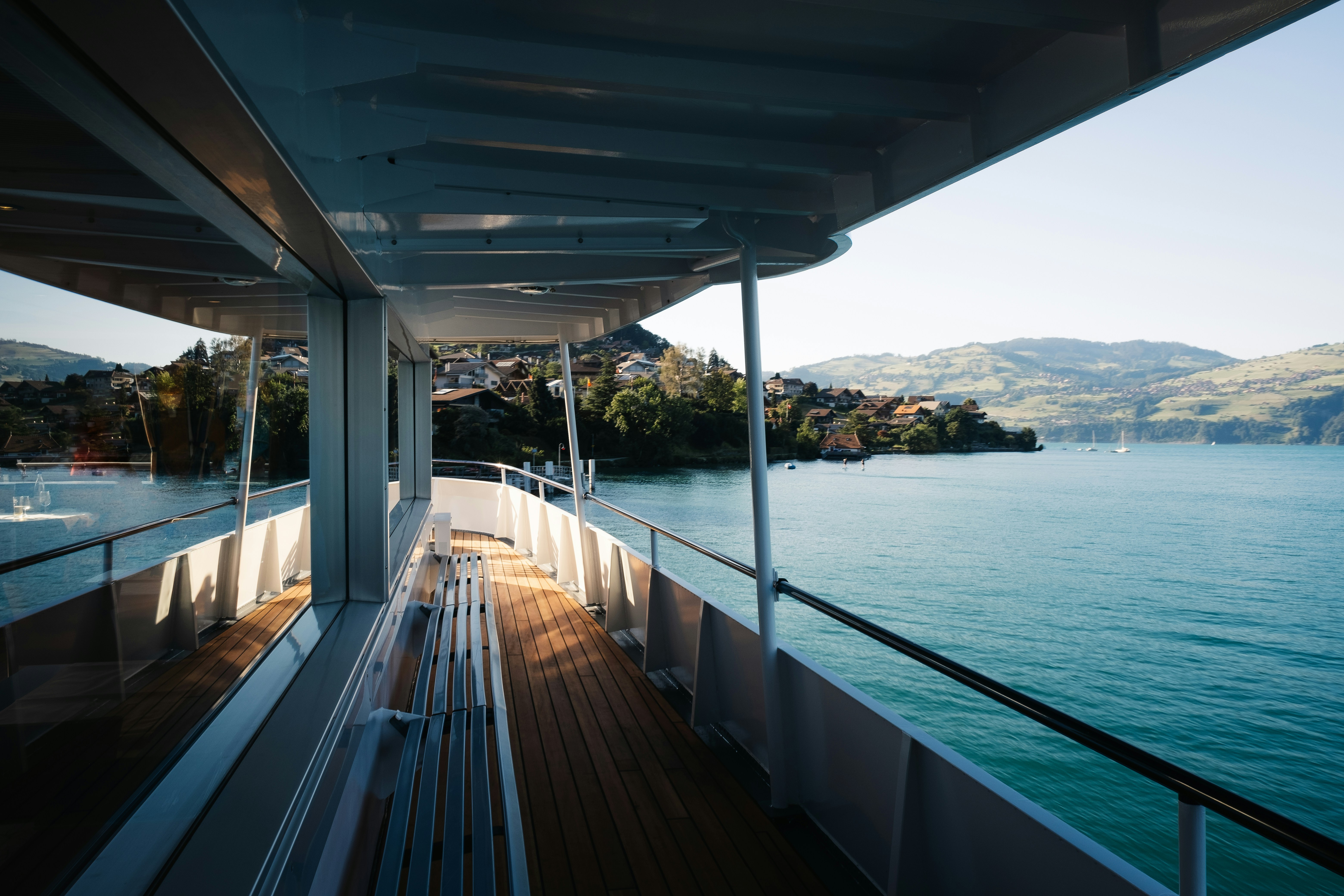 Aboard one of Lake Lucerne's 100-year-old steam boats in central Switzerland.