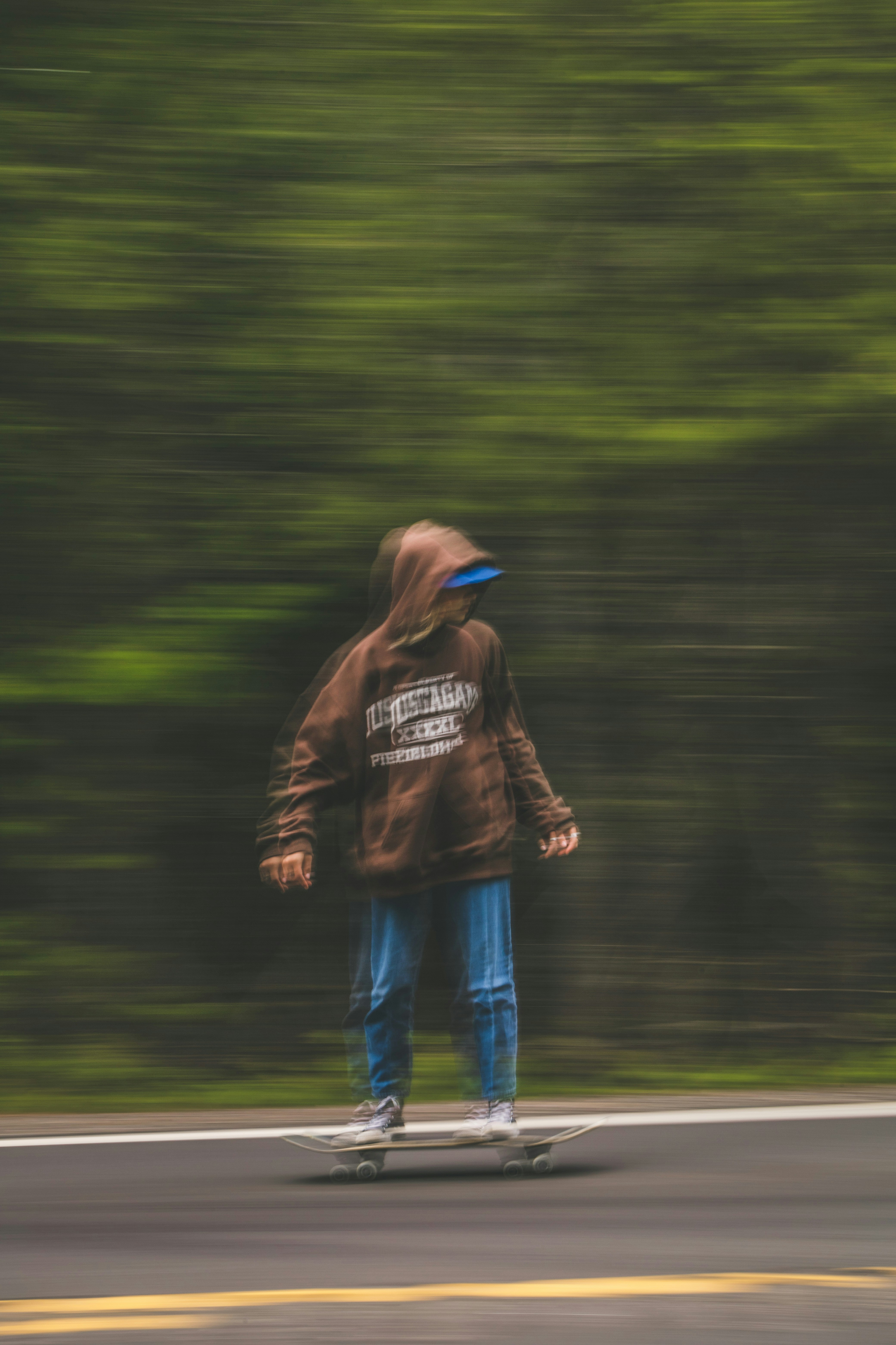 Motion in the Mist: Urban Skateboarding Adventure