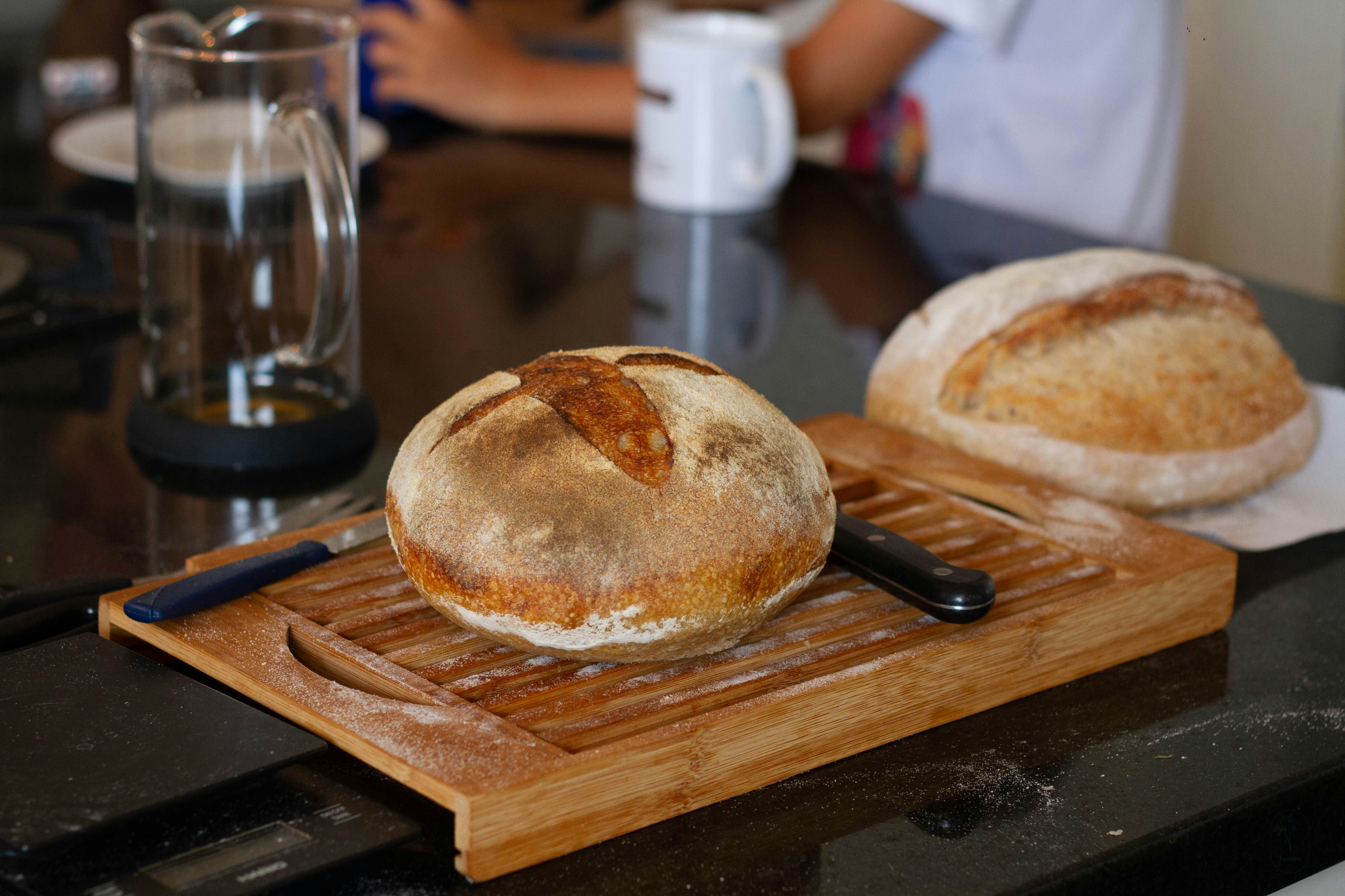 Crust and Craft: Rustic Boules on a Wooden Board