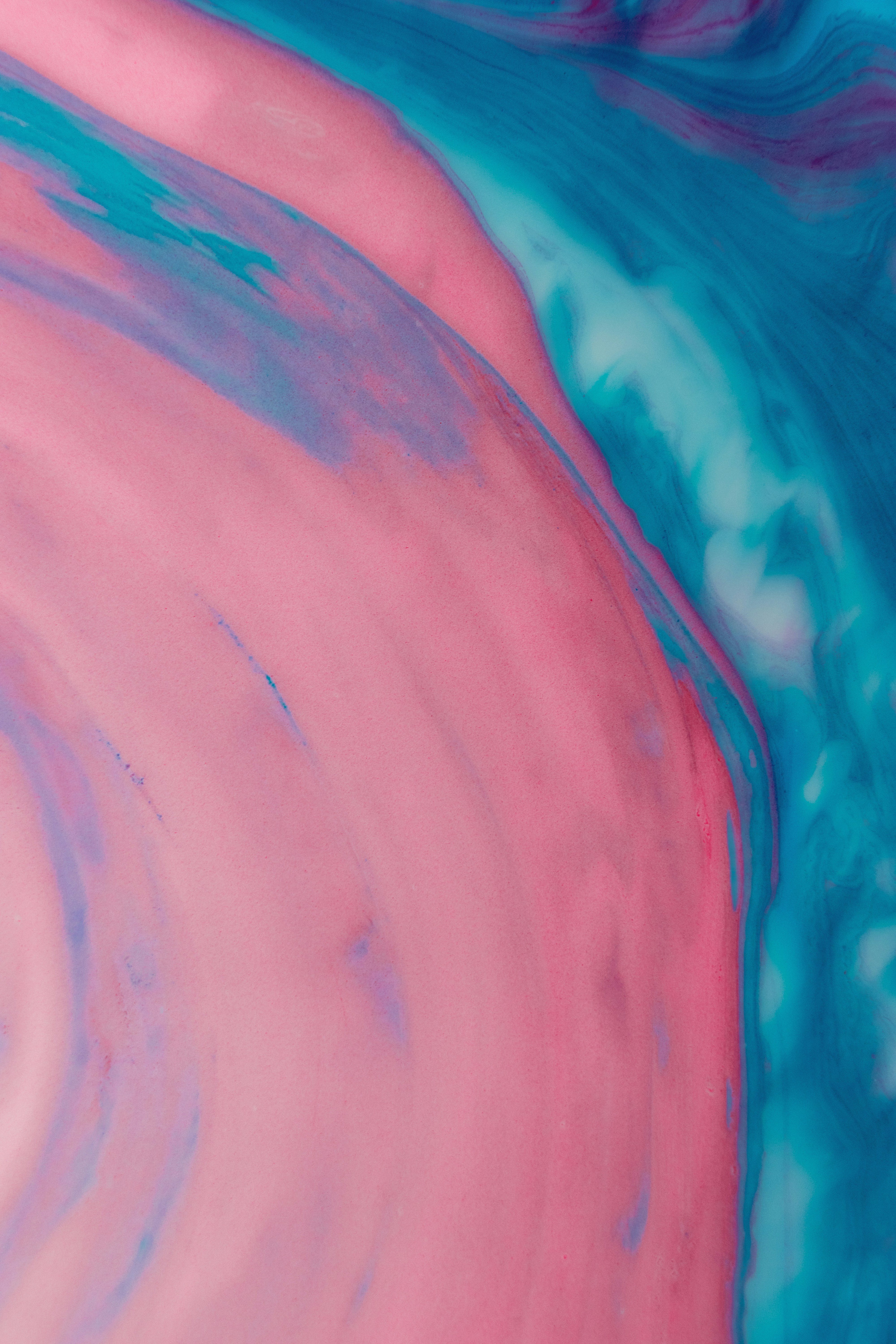 A blue and pink painting with a white background photo – Free Abstract ...