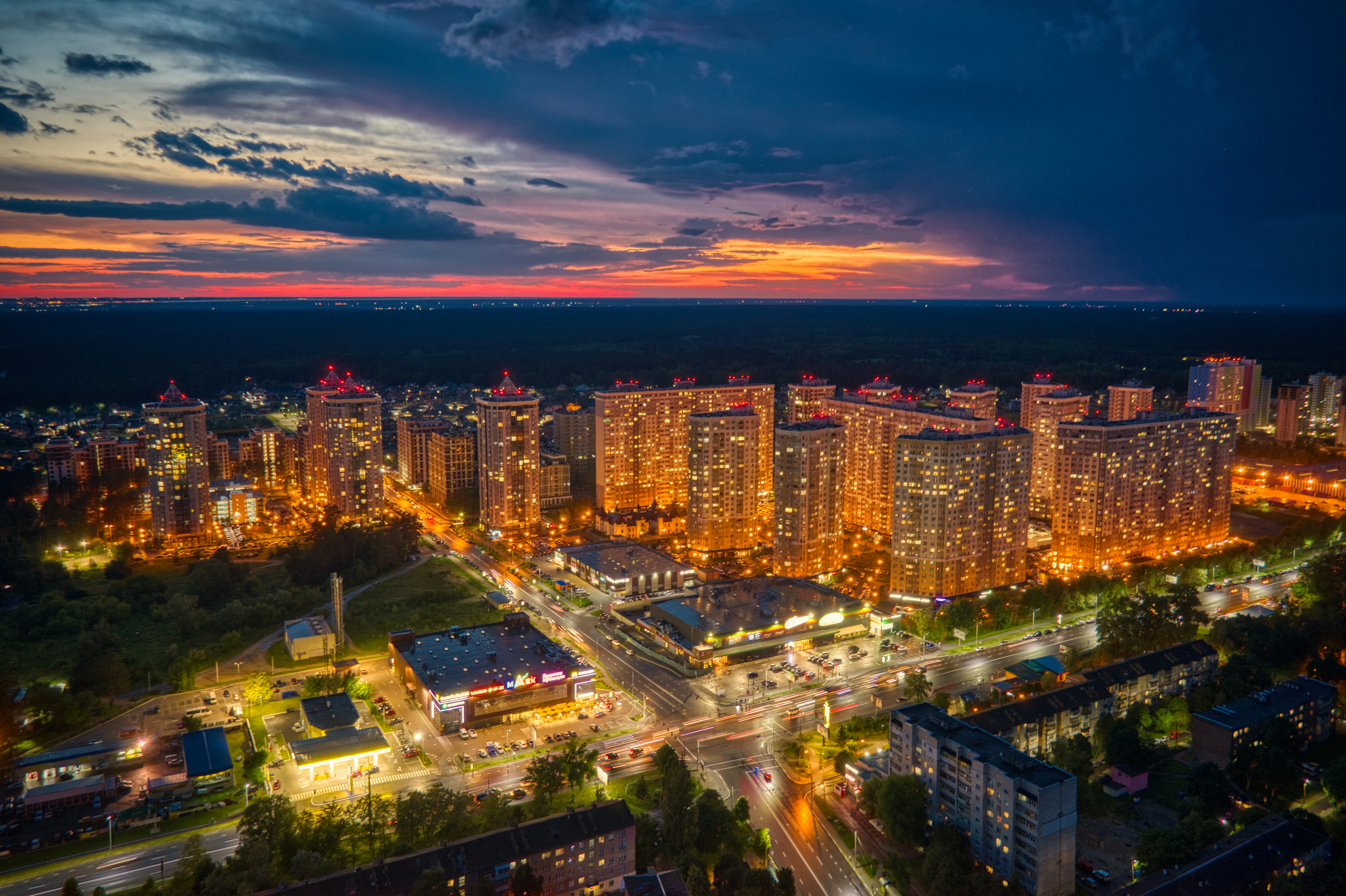 City with high rise buildings during night time photo – Free Бровари ...