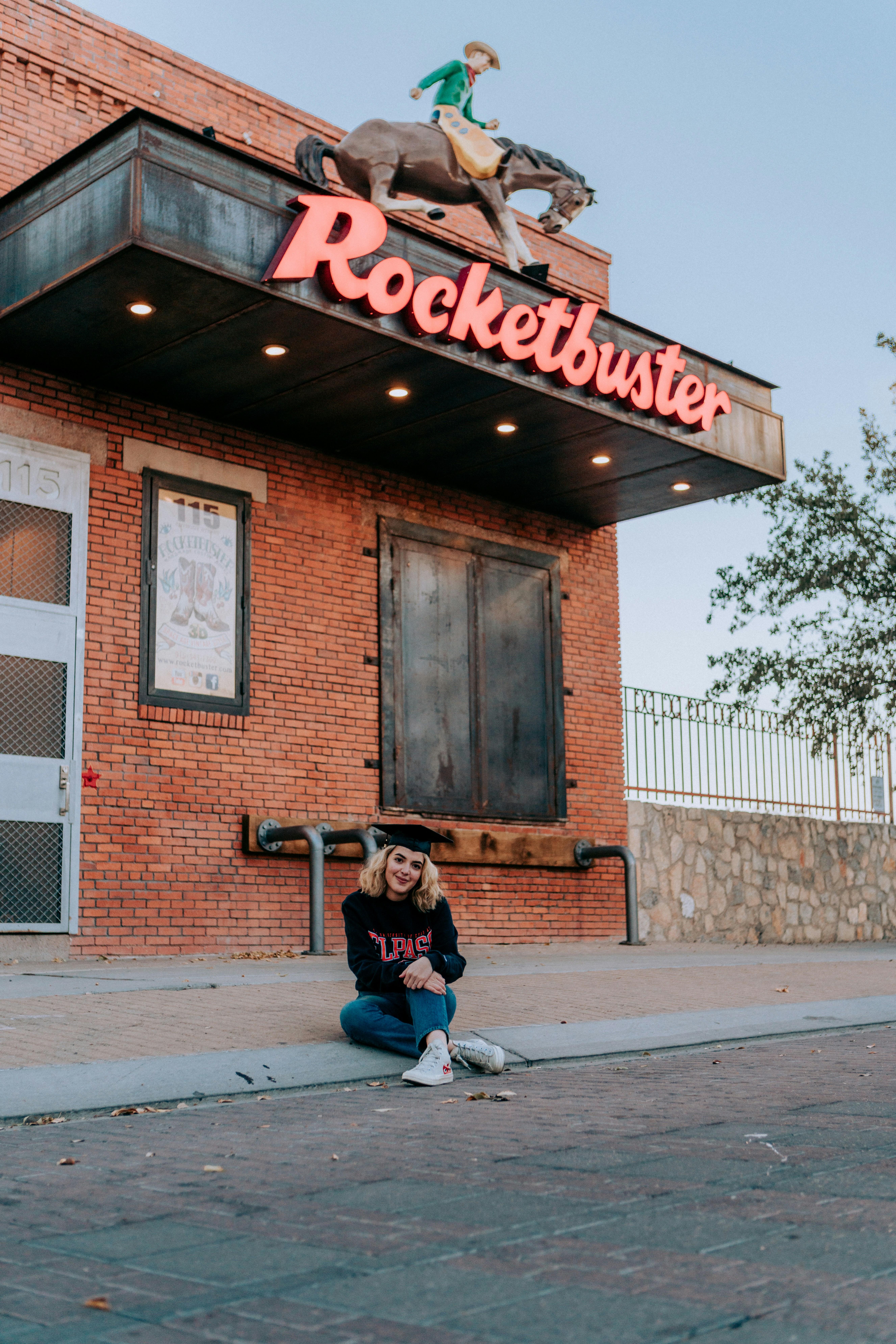 Rooftop Horse, Neon Sign: A Quiet Moment at Rocketbuster