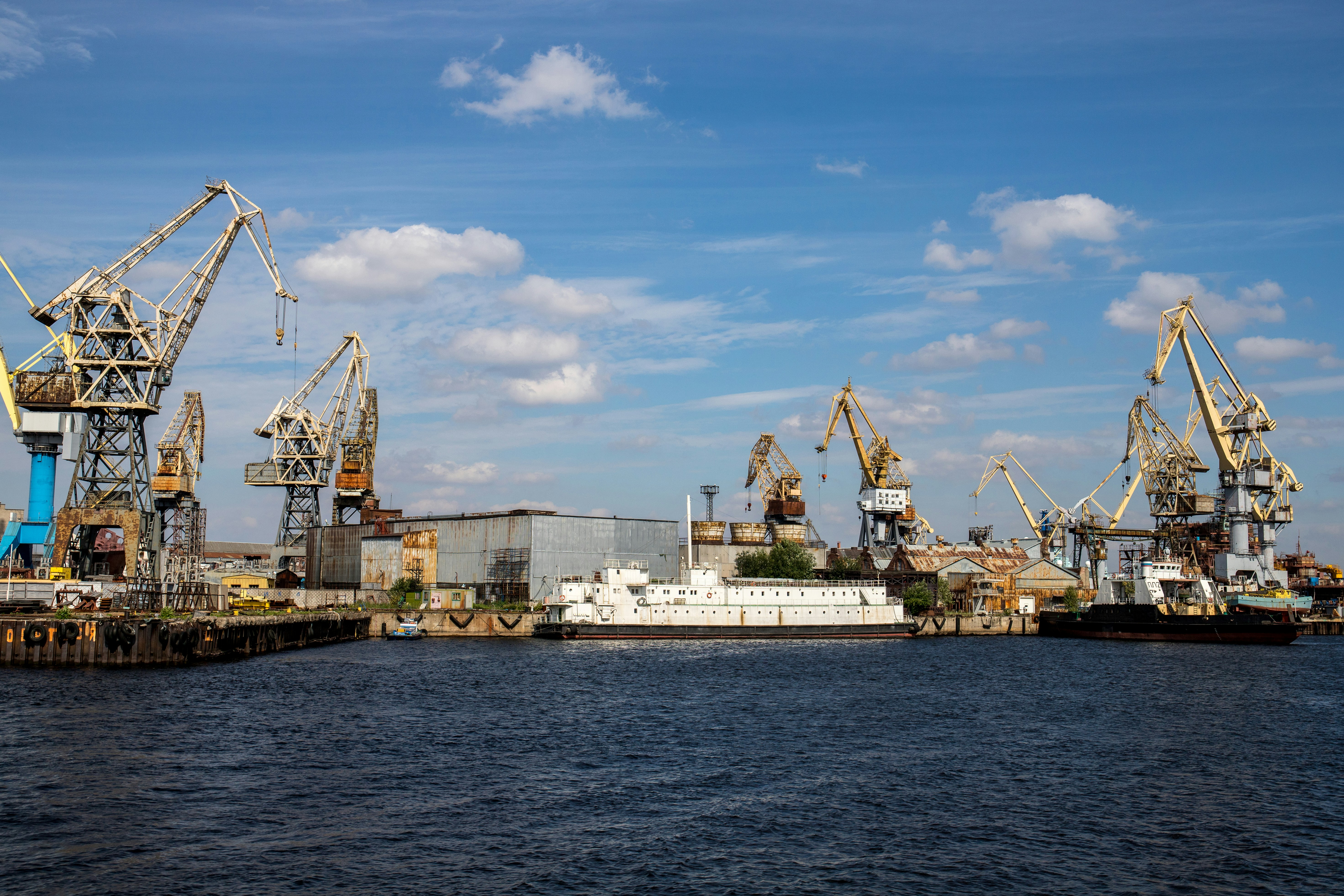 Industrial Ballet Over a Working Harbor