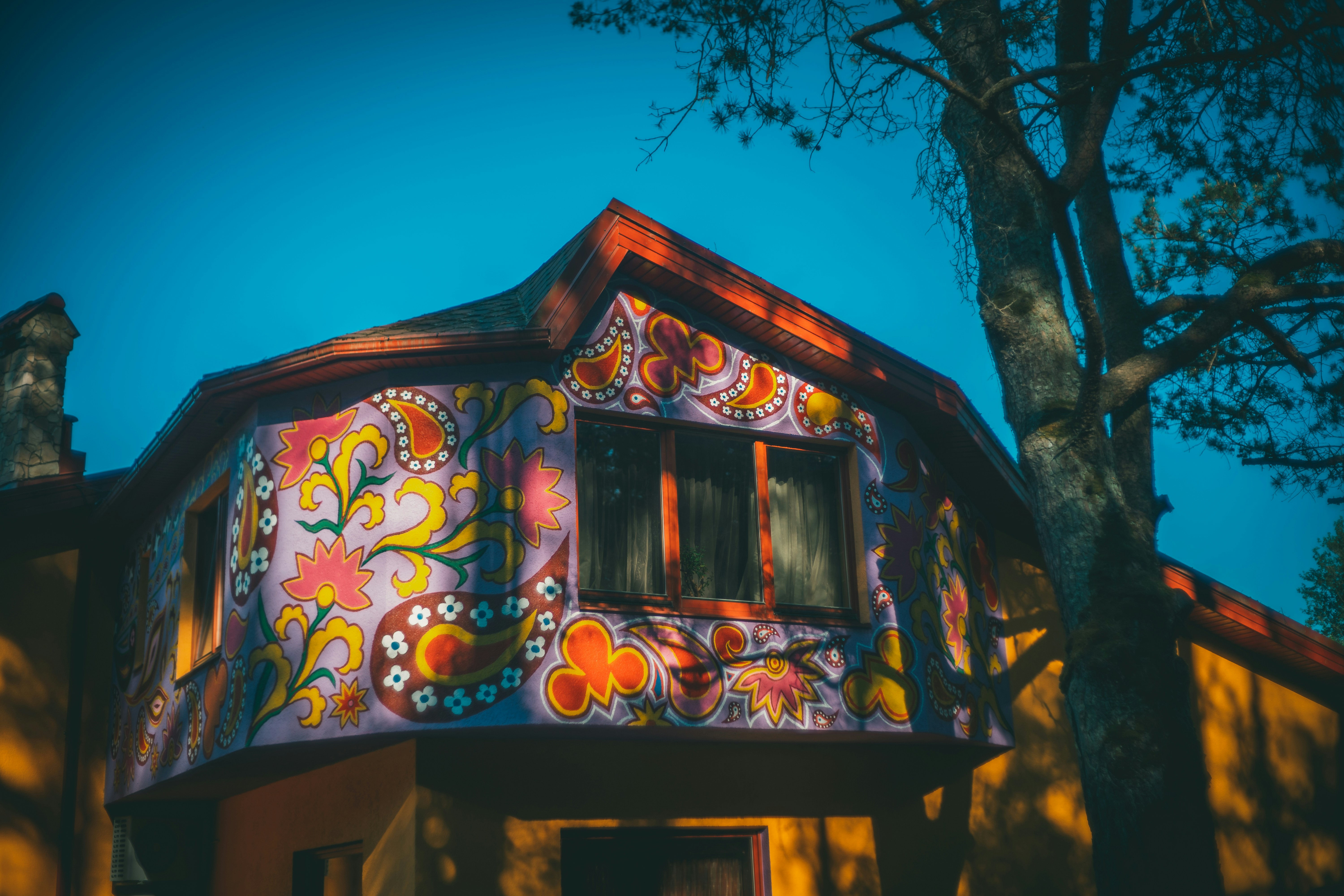 Psychedelic House: A Facade Blooming with Color