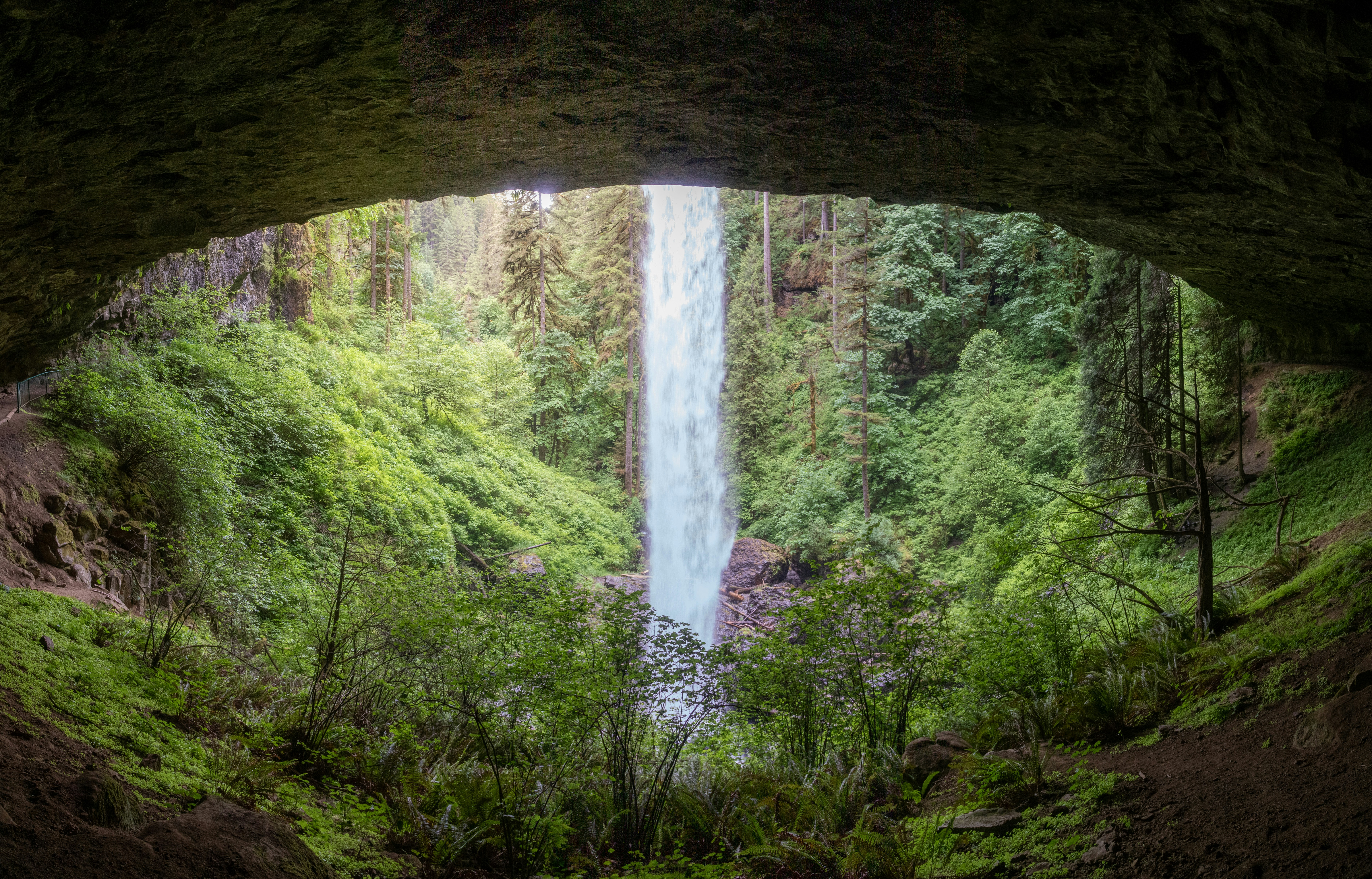 A view of a waterfall from inside a cave photo – Free Forest Image on ...