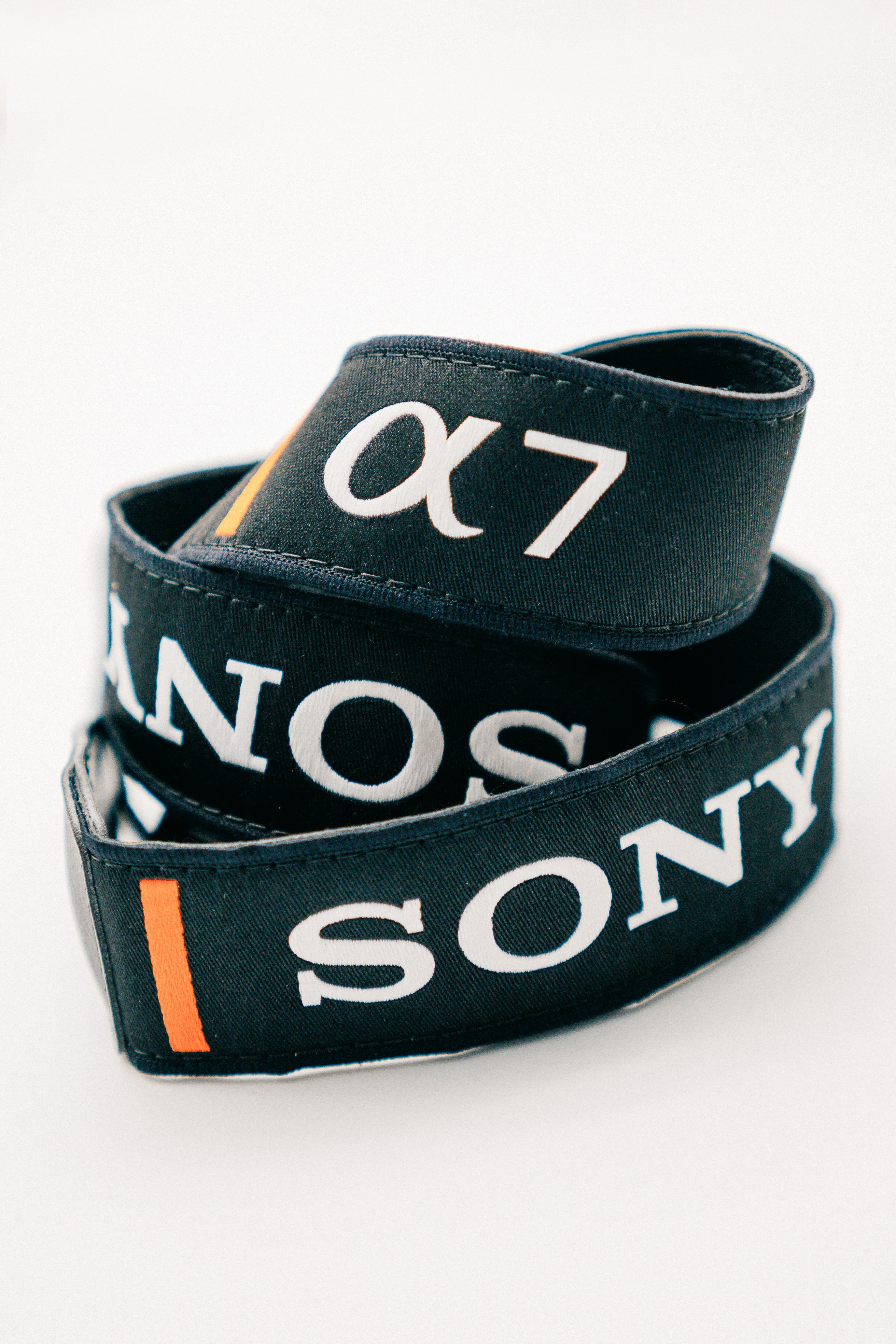Curled Branding: A Studio Close-Up of the Sony Alpha Strap
