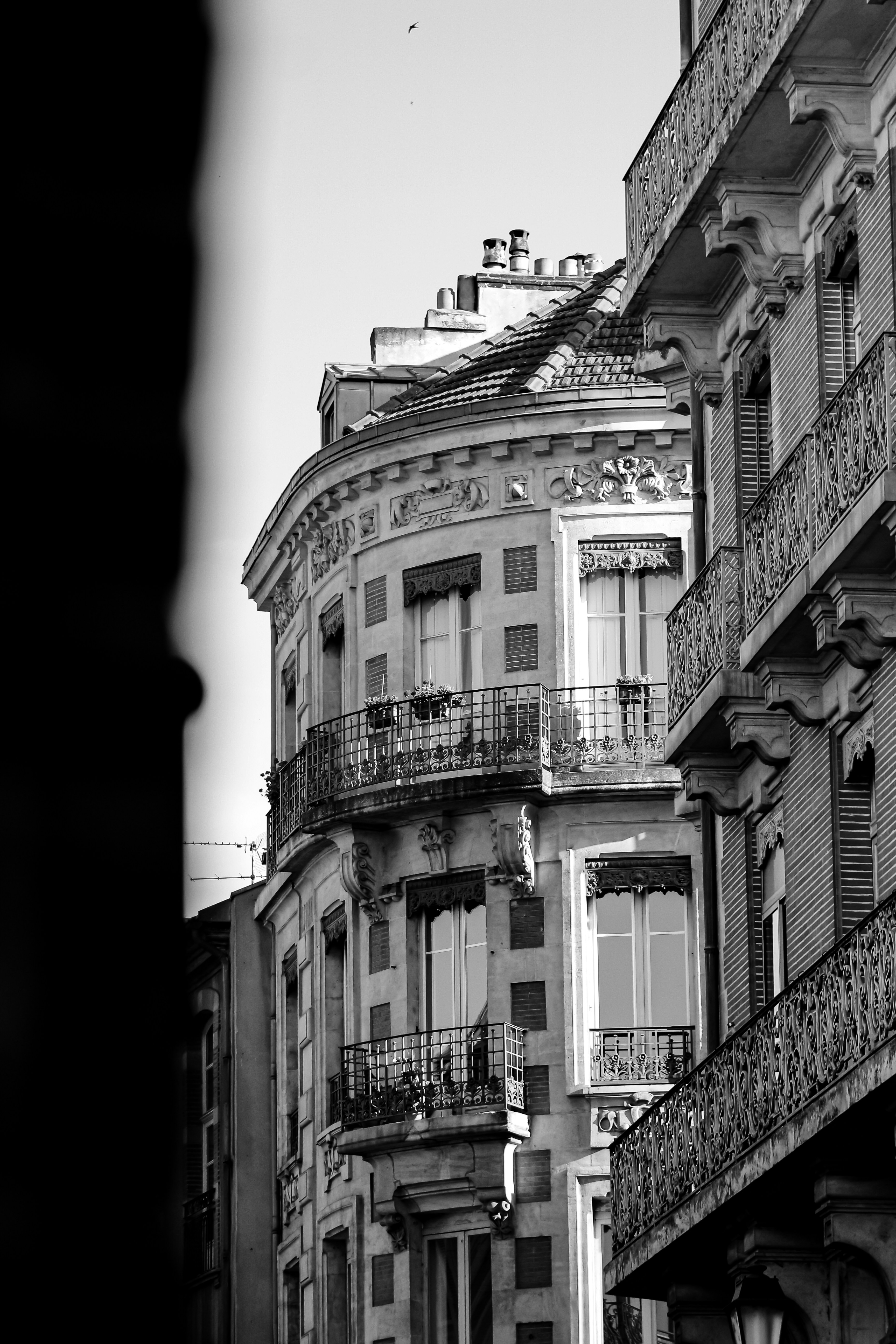 Black and white building 