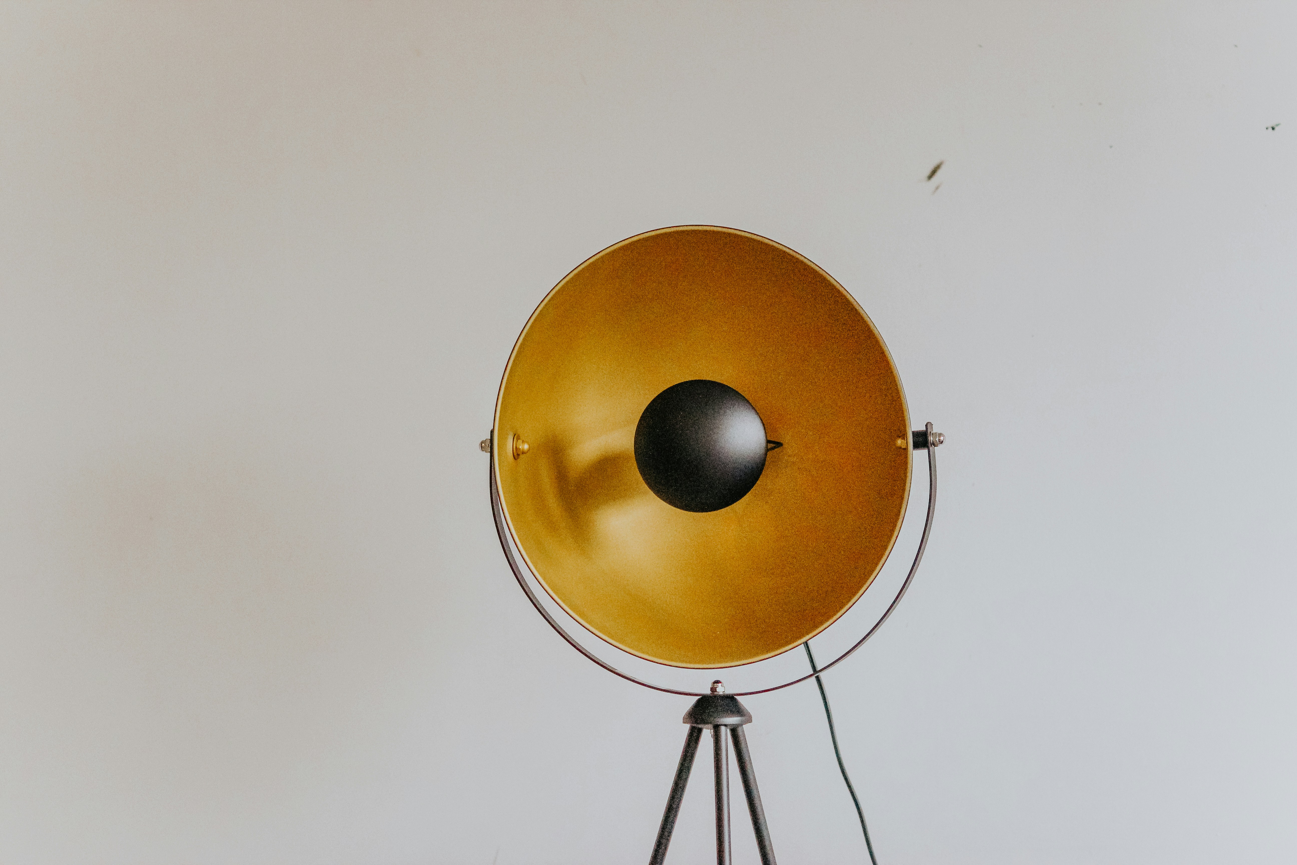 brown and silver round pendant lamp
