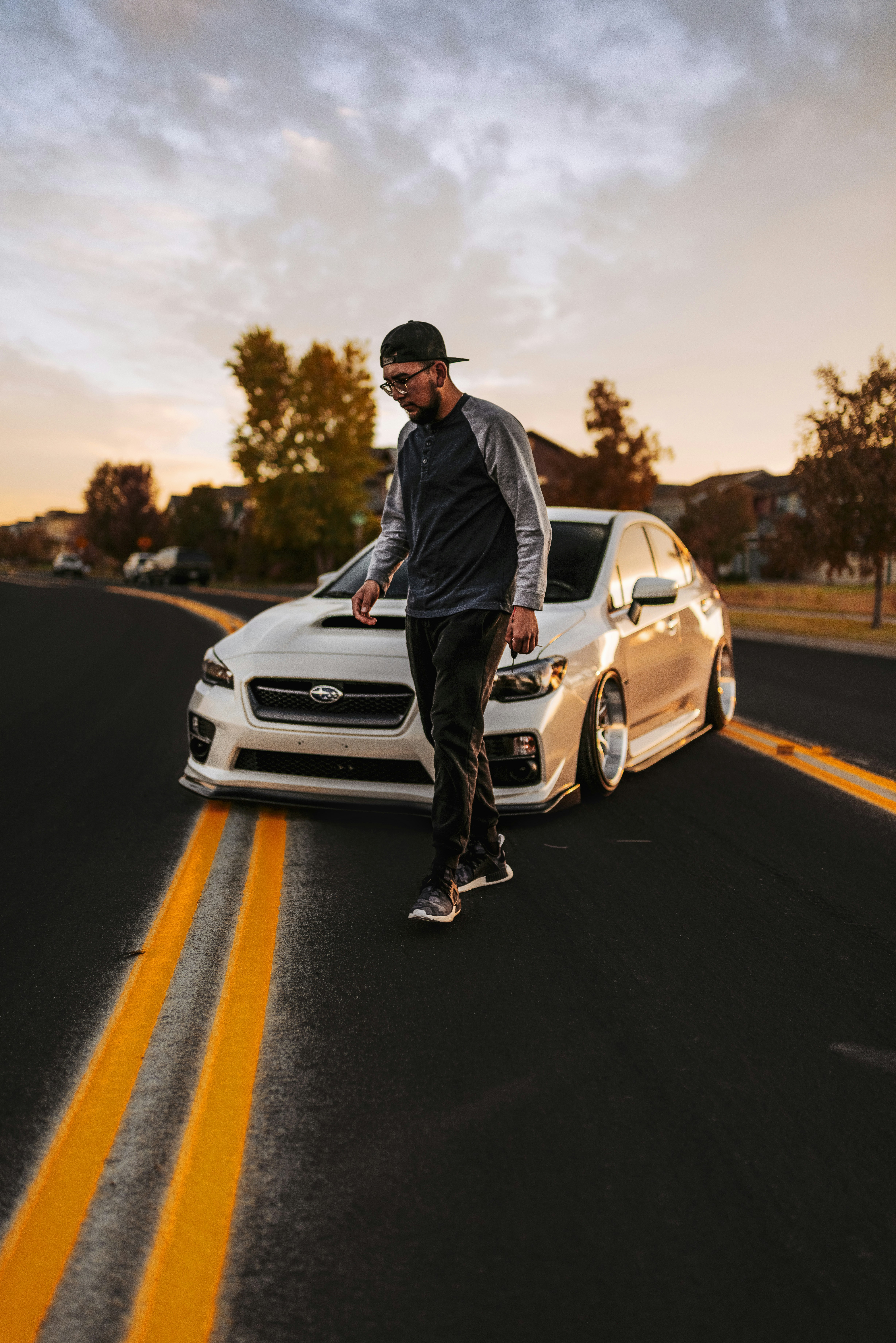 Midnight Asphalt: A Solo Moment with a Streetbound Subaru
