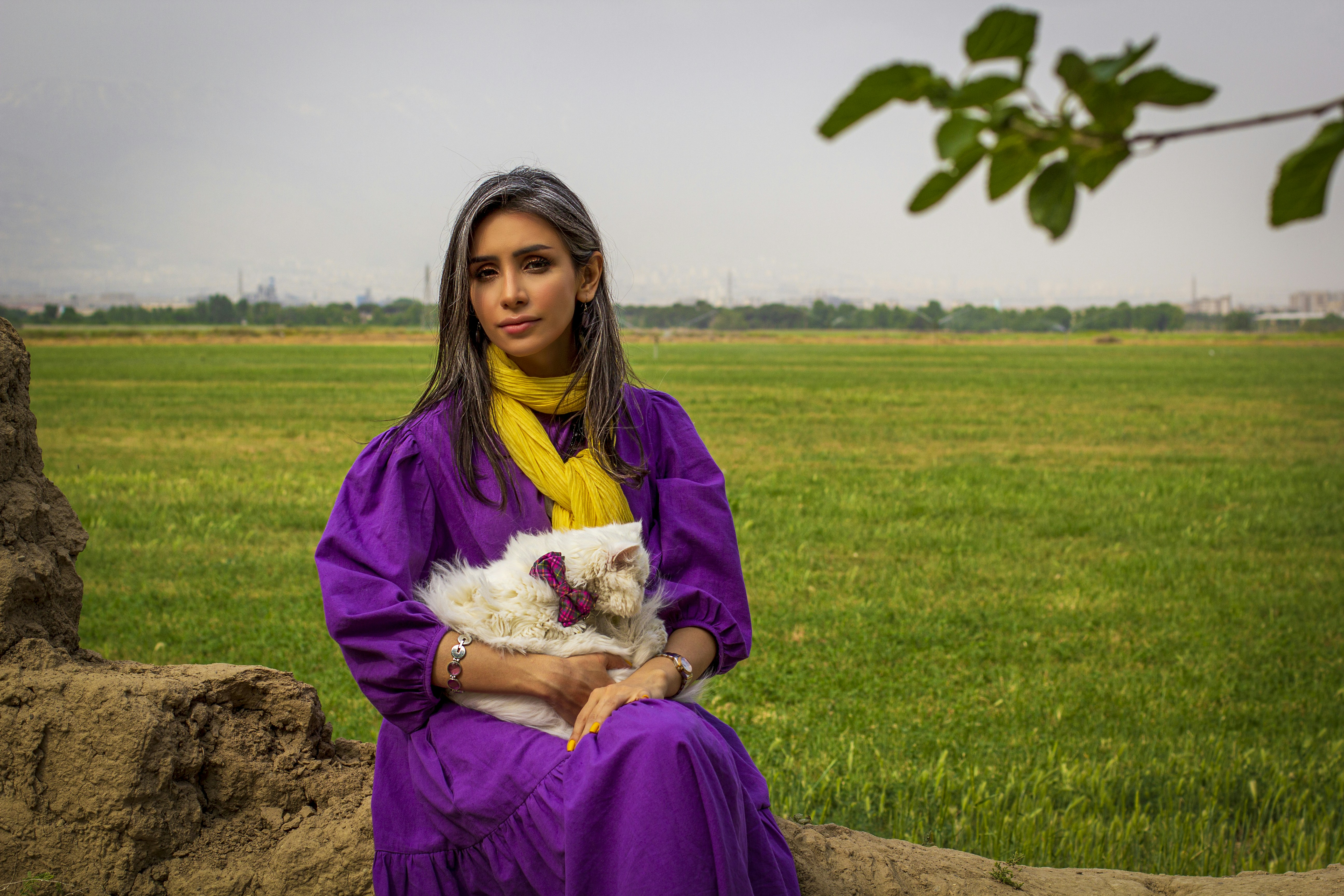 Elegance in a Vast Field: A Portrait Within the Rural Quiet