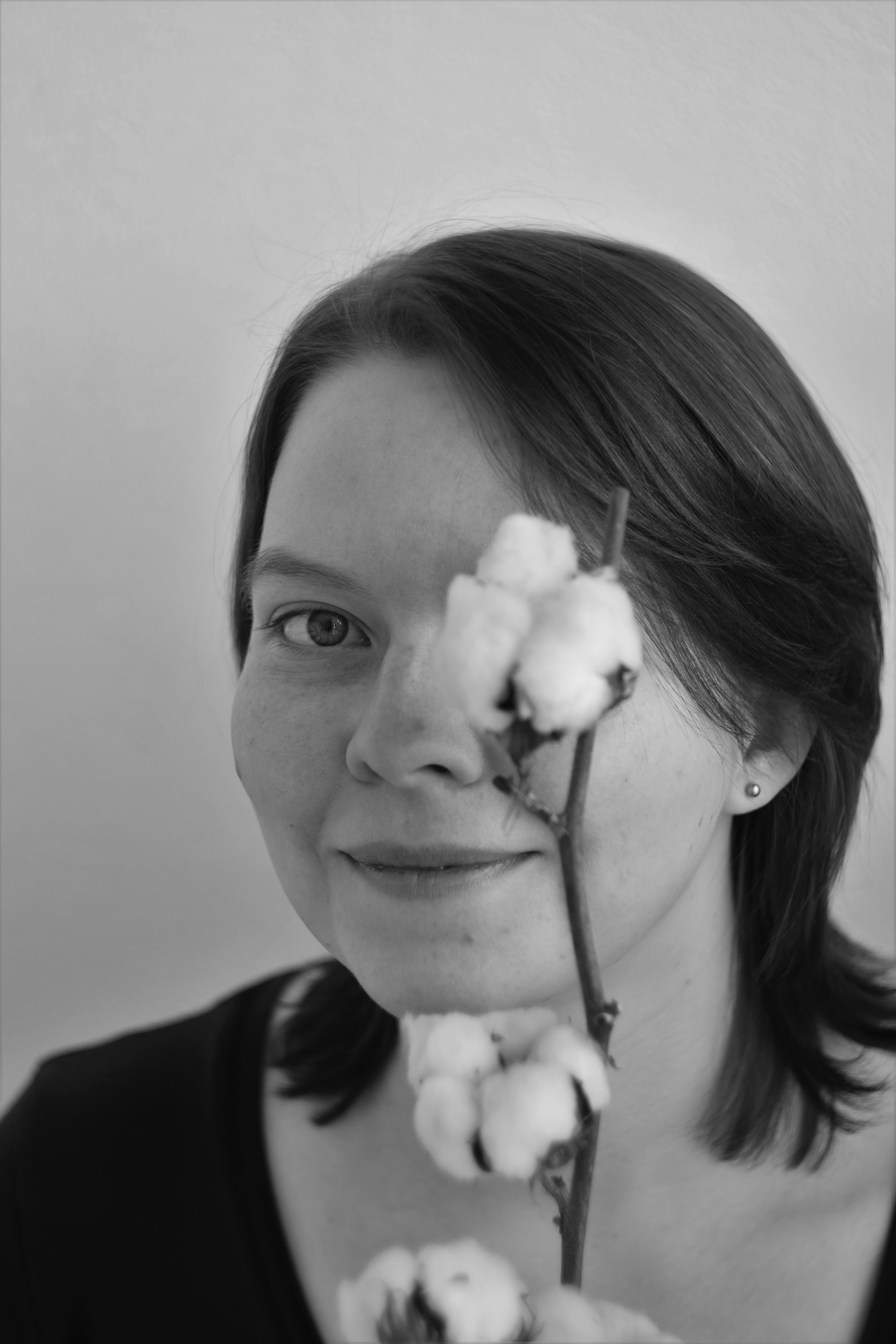 Whisper of Cotton: A Quiet Monochrome Portrait