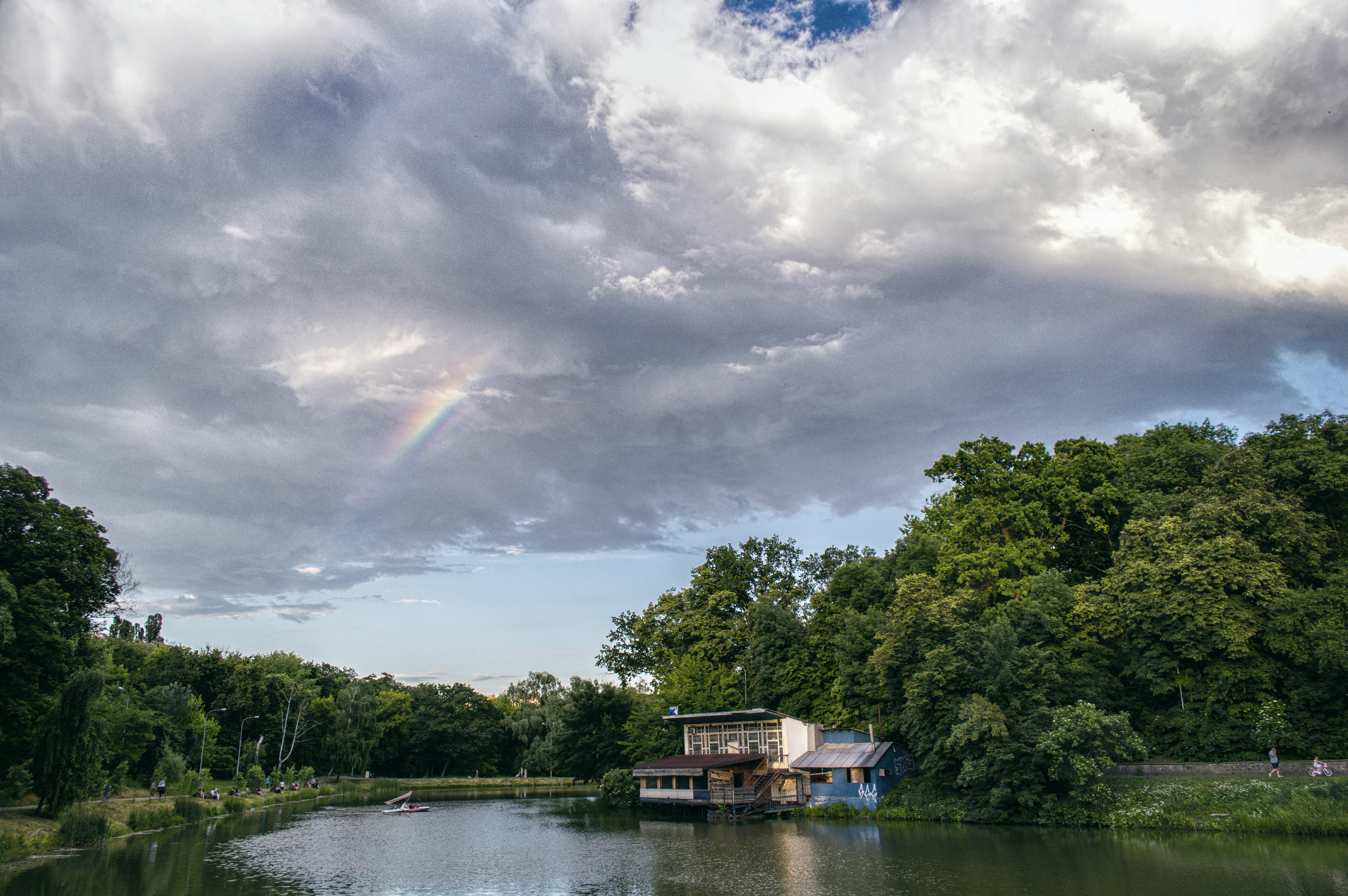 Rainbow Over the Riverside House
