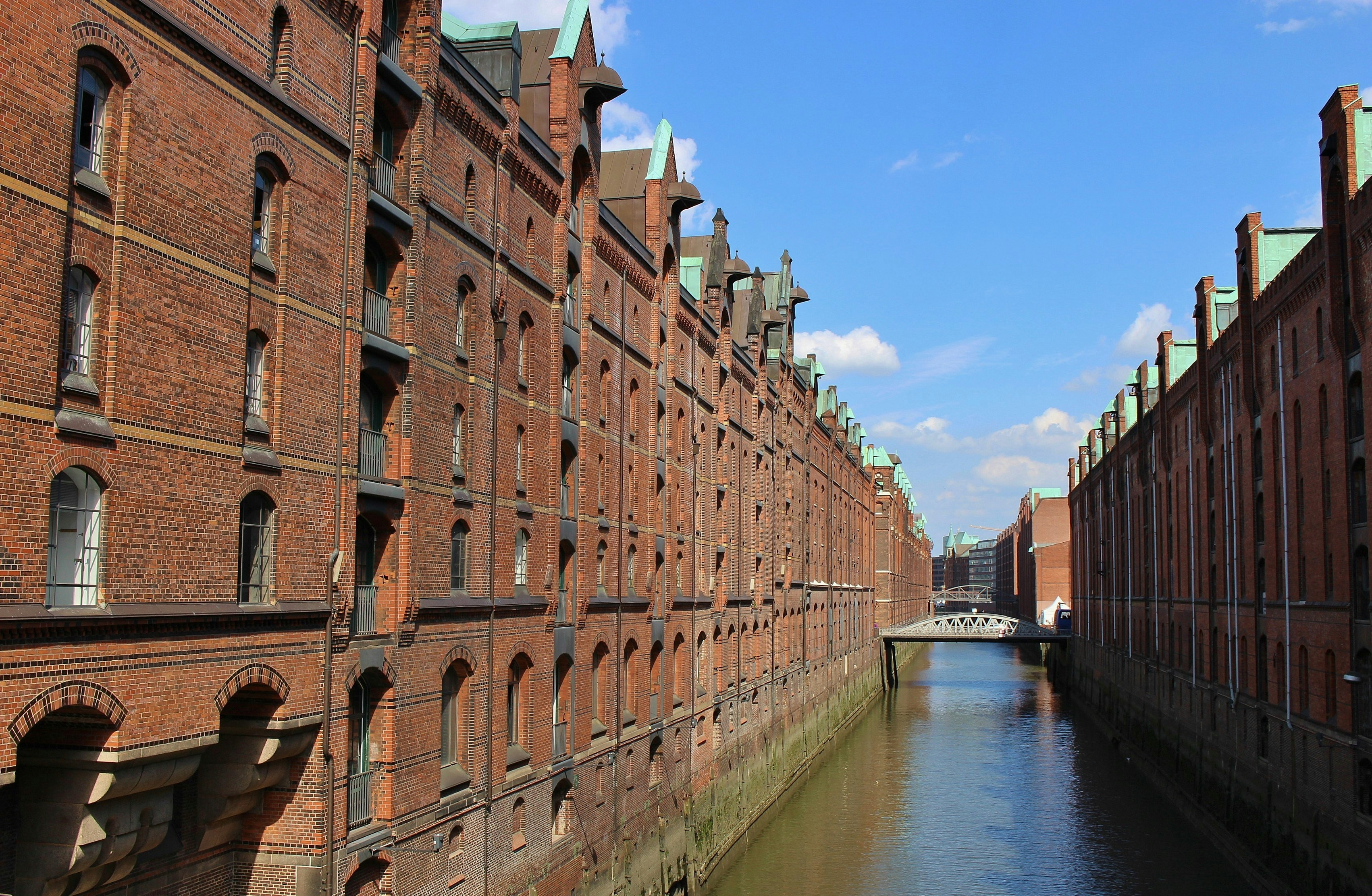 In the old storehouse district of the harbor of Hamburg, Germany, Europe.