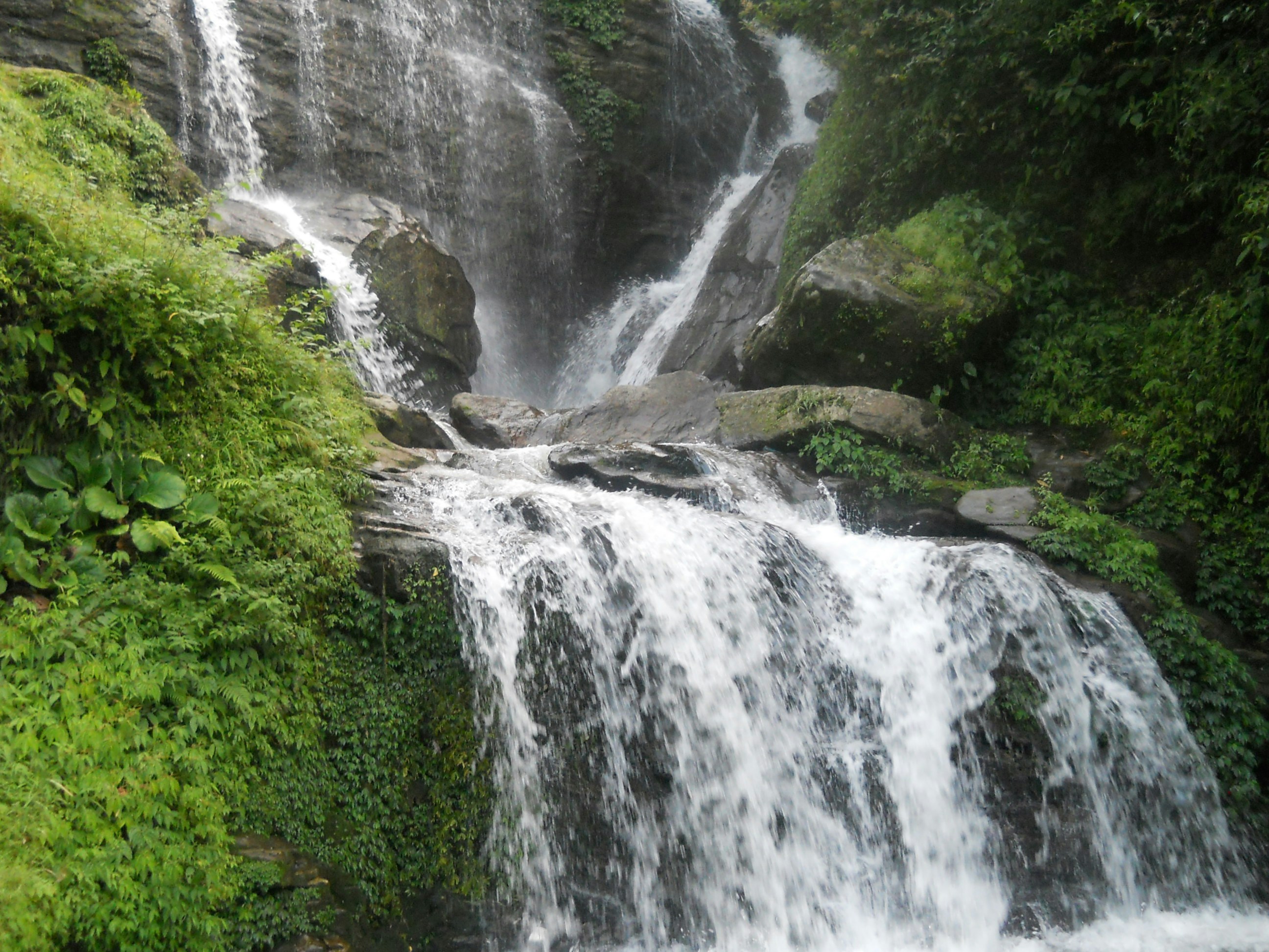 Waterfalls in the middle of green grass field photo – Free Nature Image ...