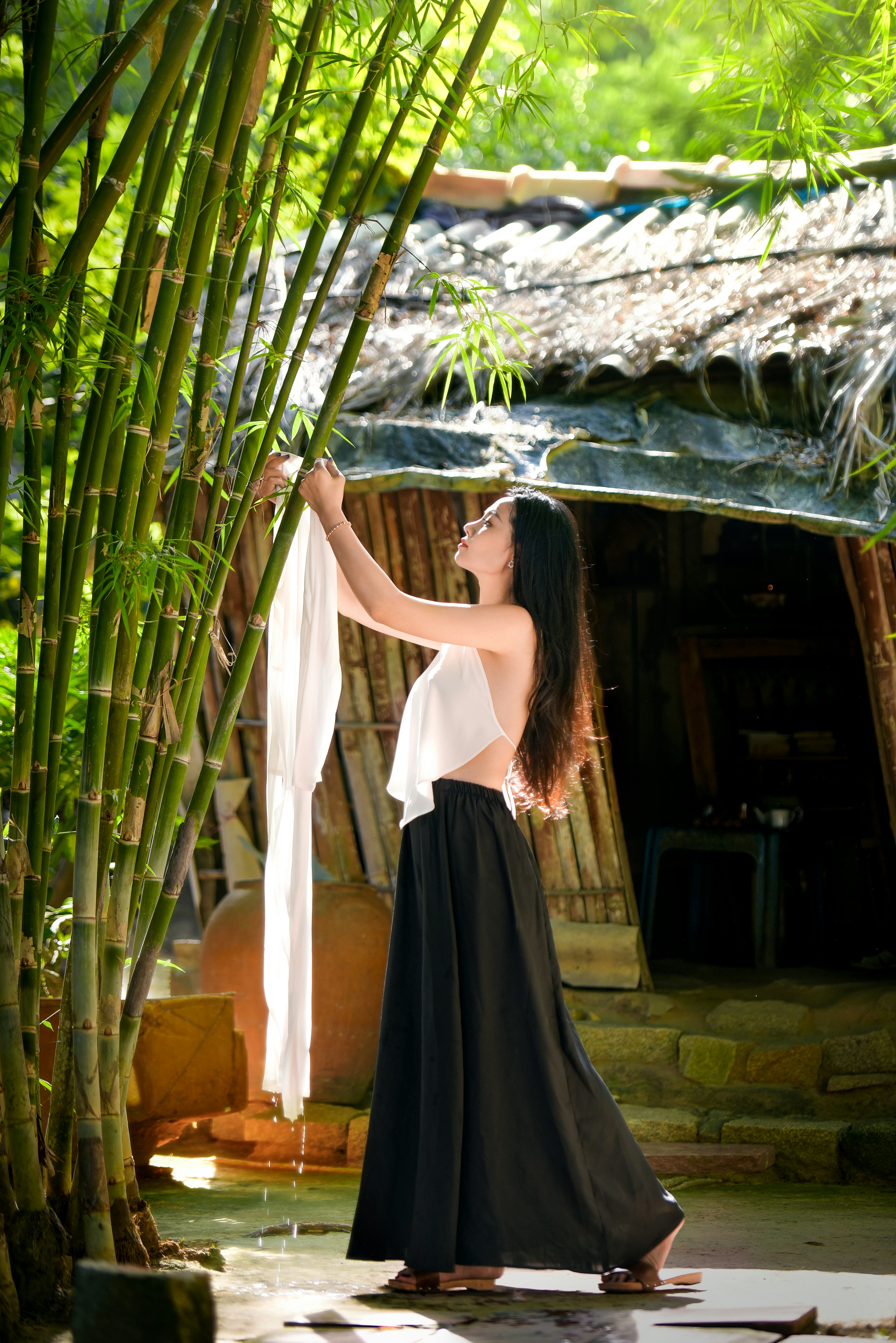 Whispers of Nature: A Dance with Light and Fabric