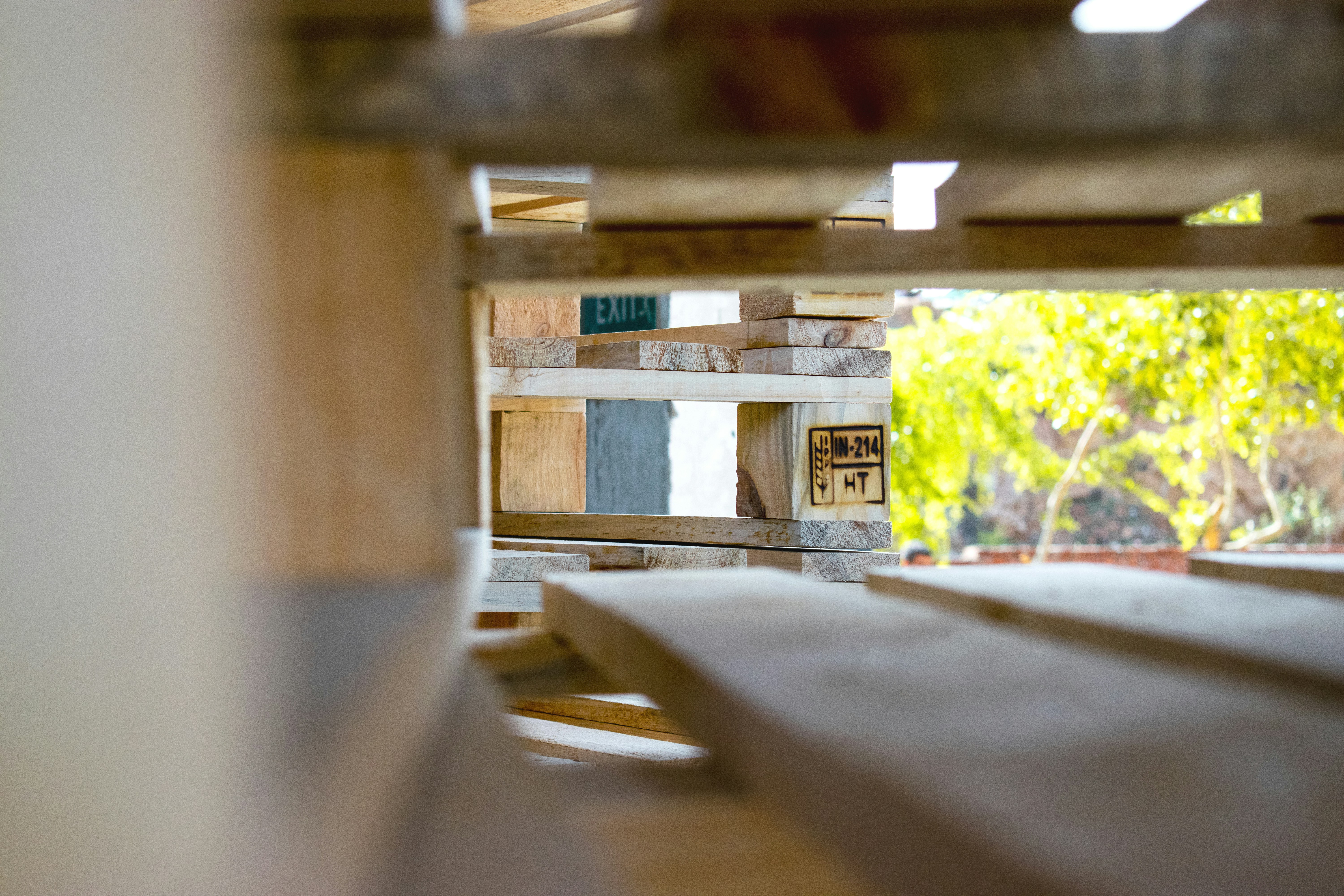 Hidden Perspectives Through Wooden Slats