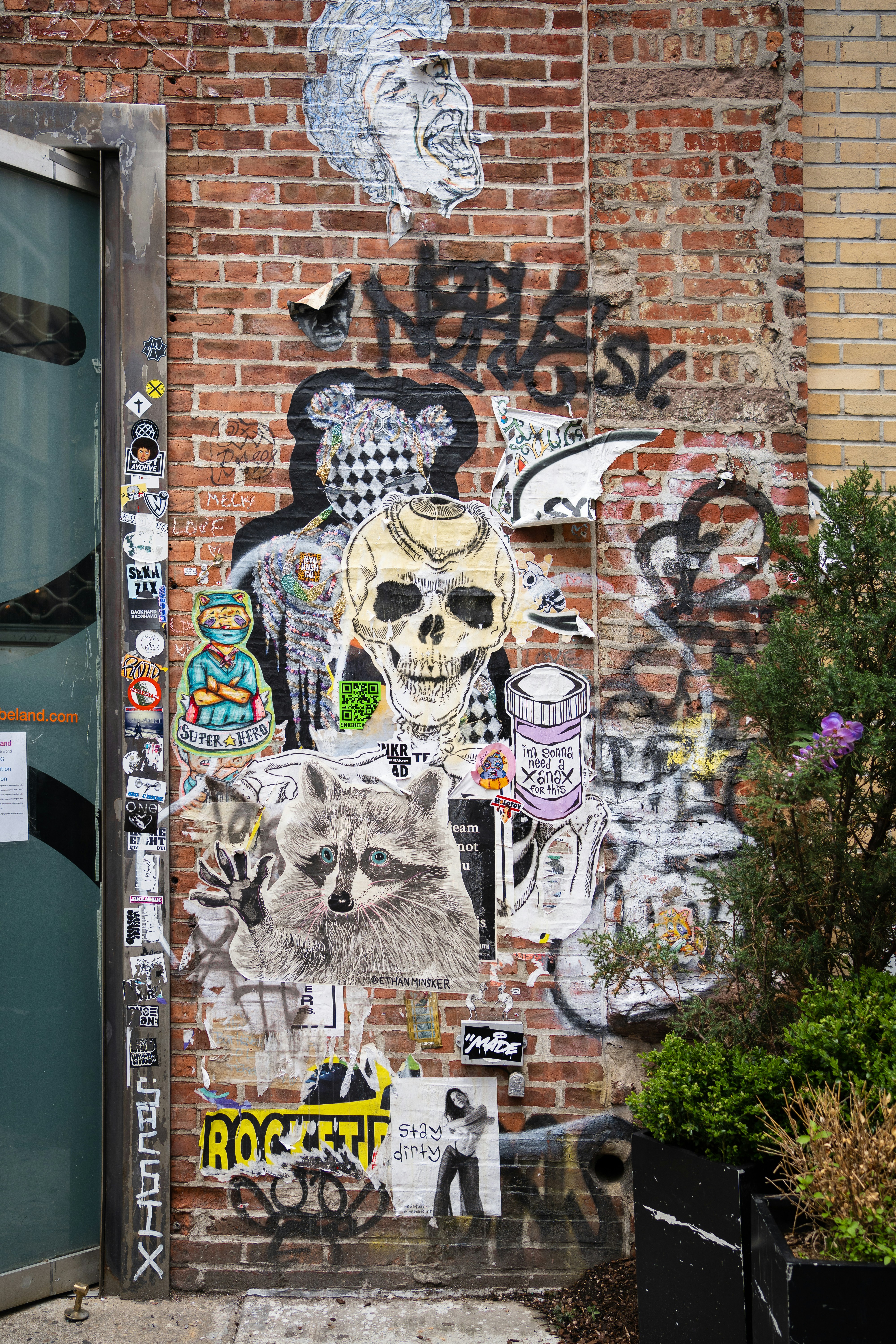Urban Mosaic: A Wall of Faces and Fragments