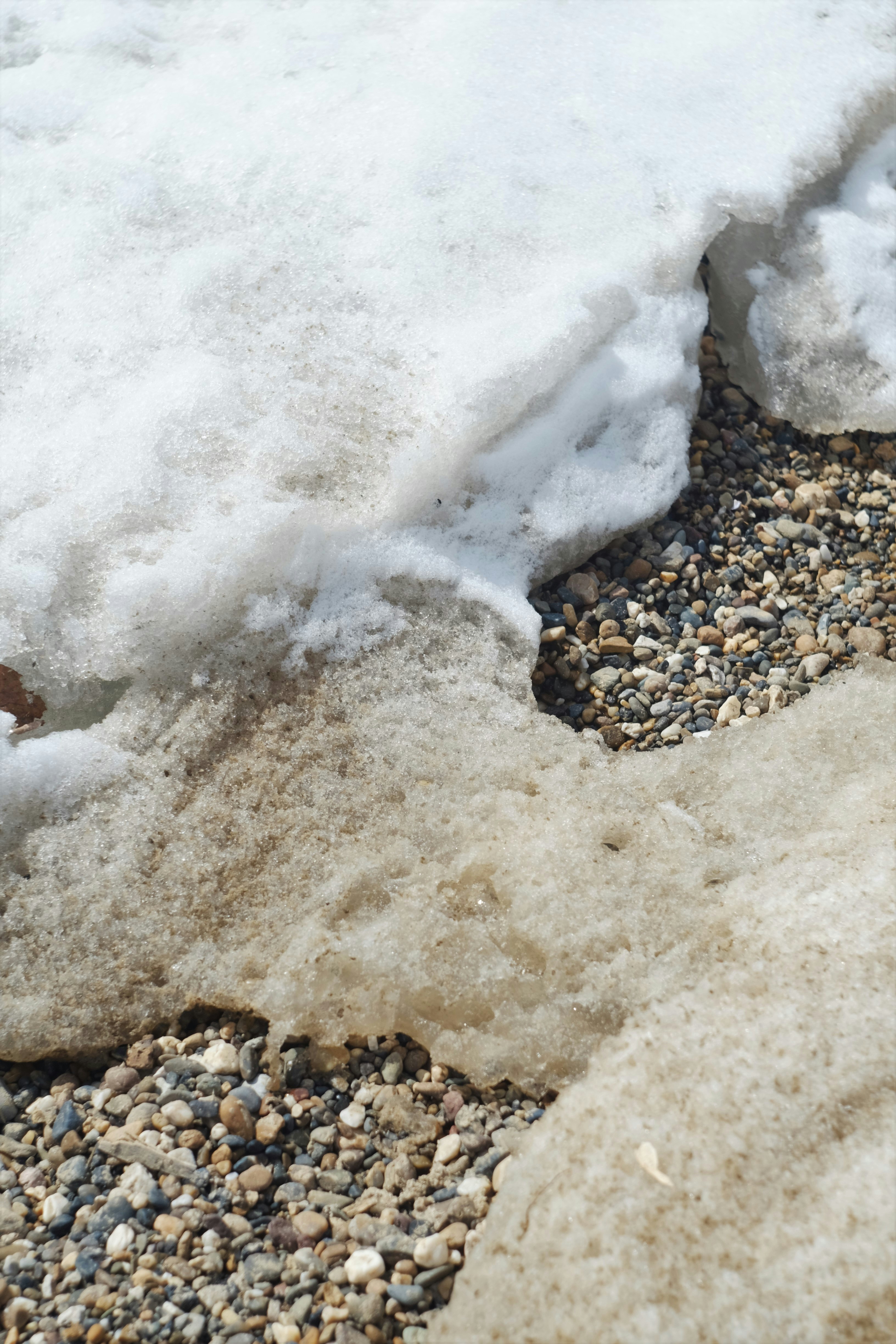 Sand beach under winter snow