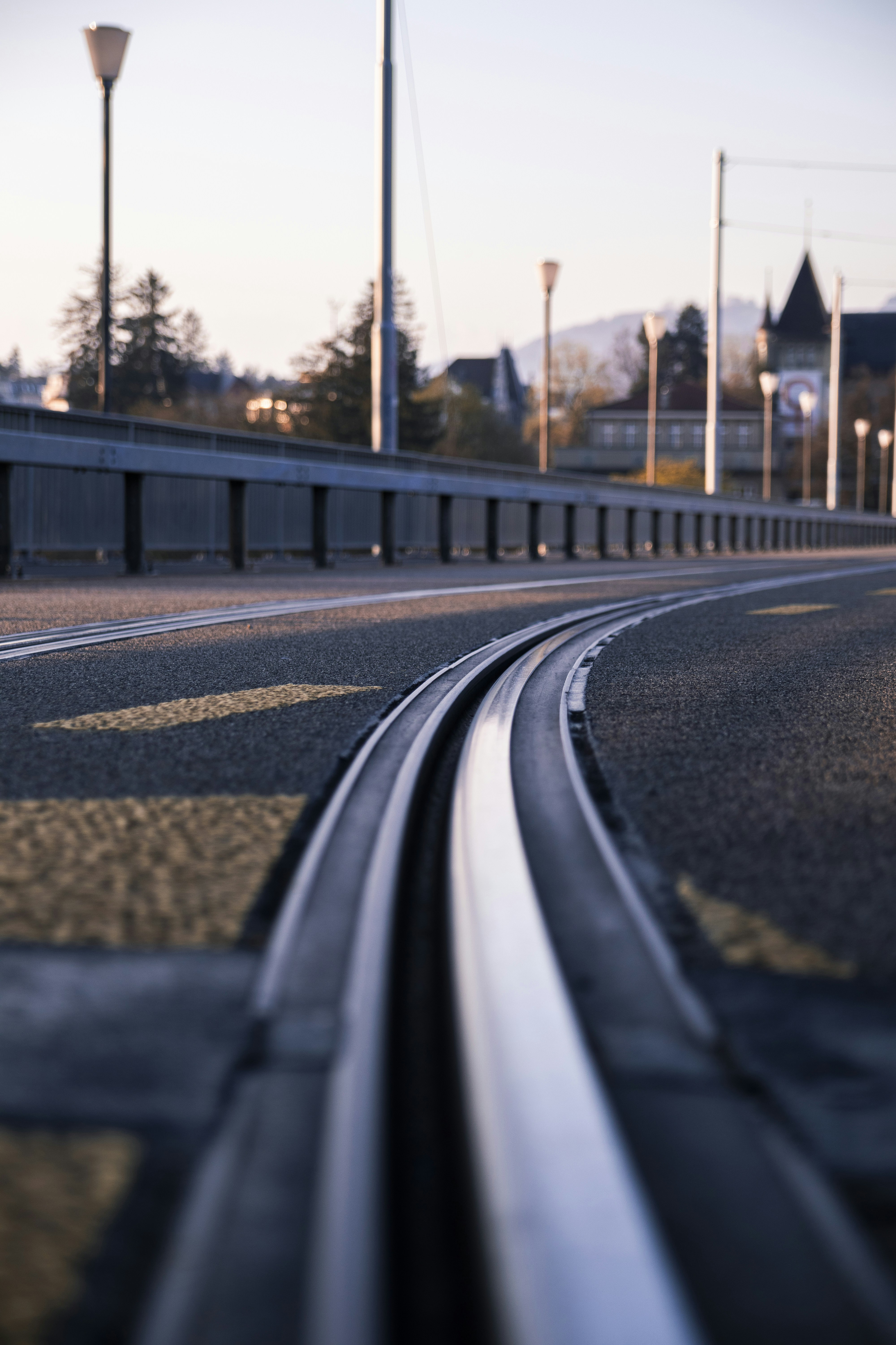 Railway to Focus: A Quiet Moment on the Sunset Track
