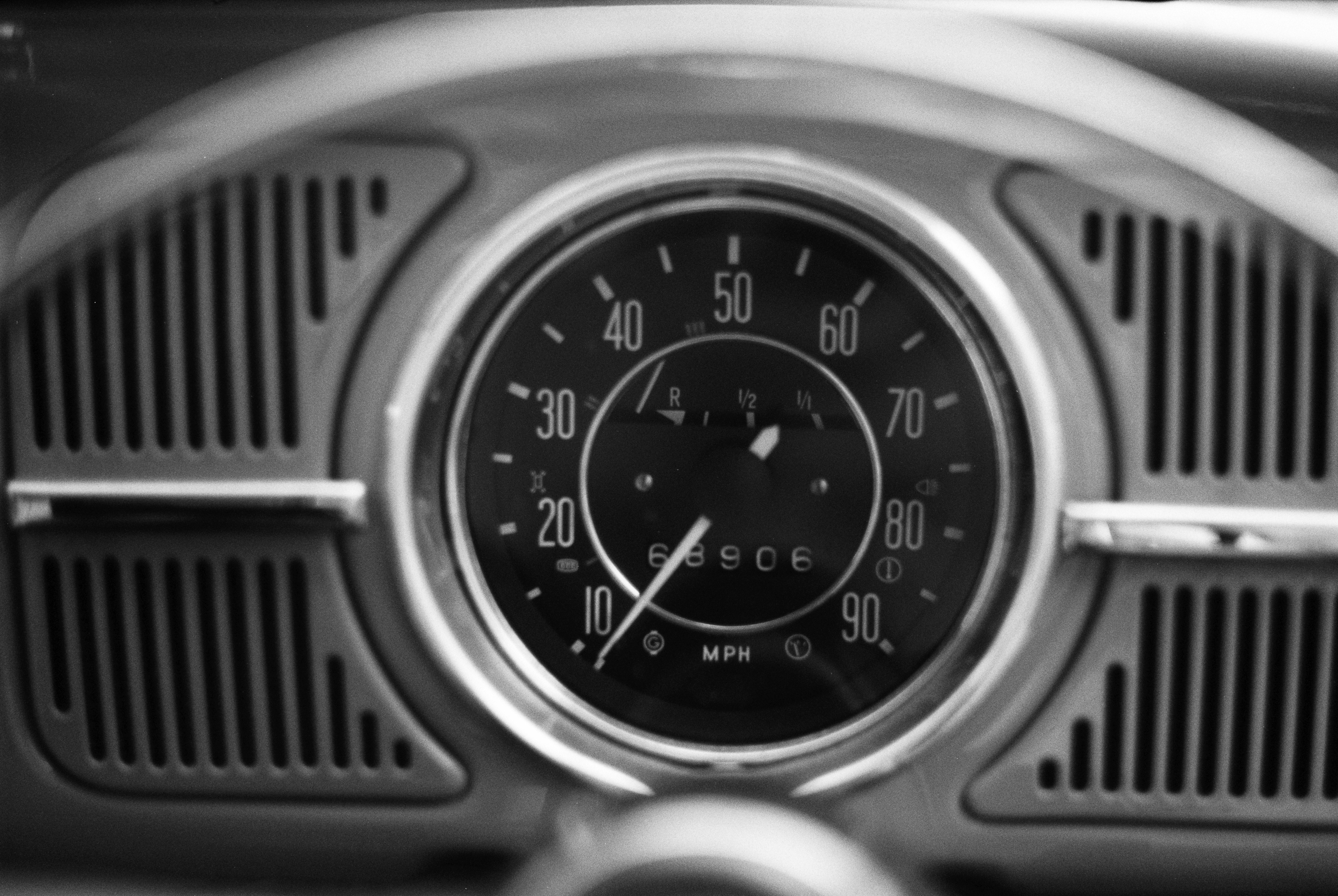 Dialed In: A Closeup of a Vintage Car Speedometer