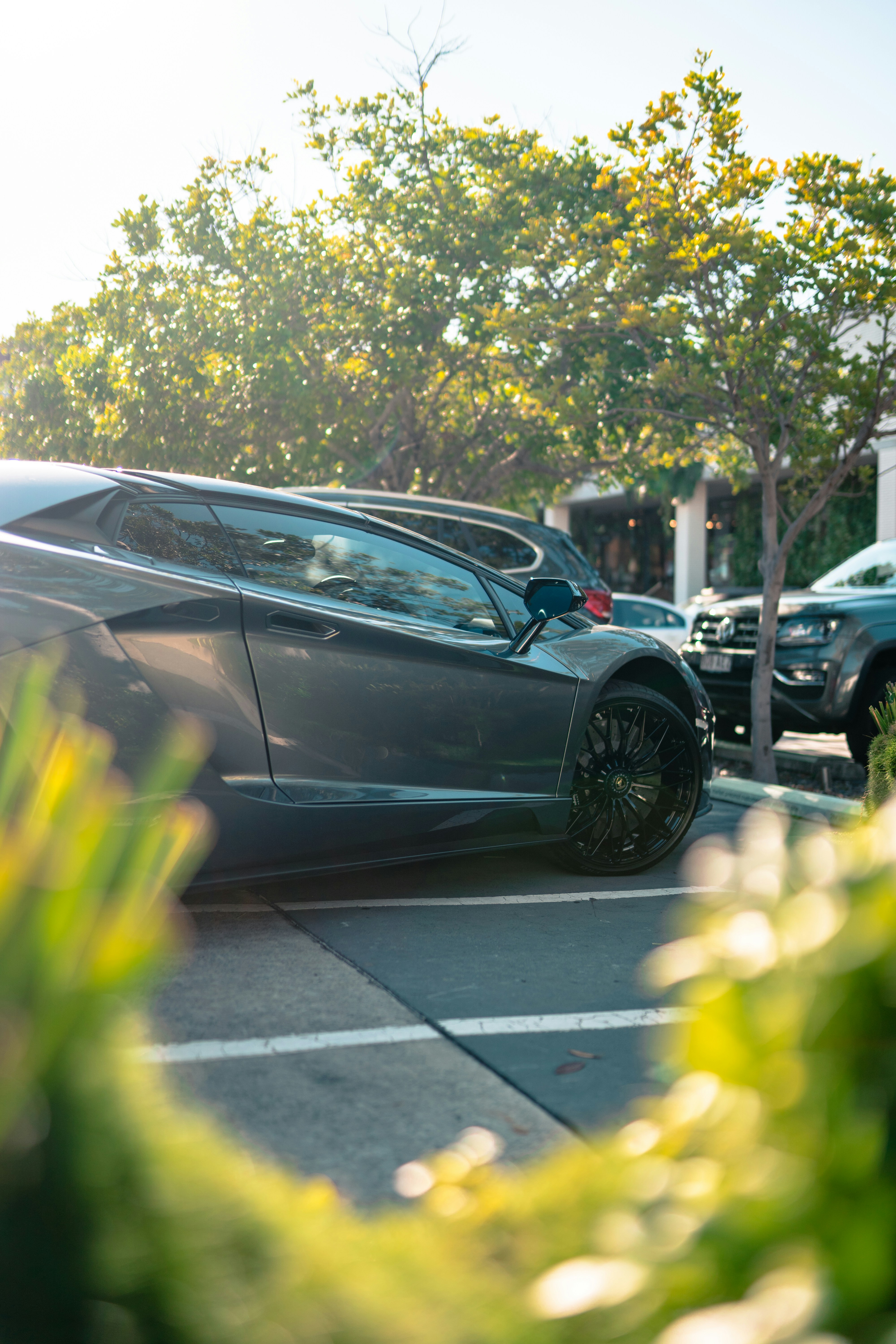 Grey Lamborghini Aventador 