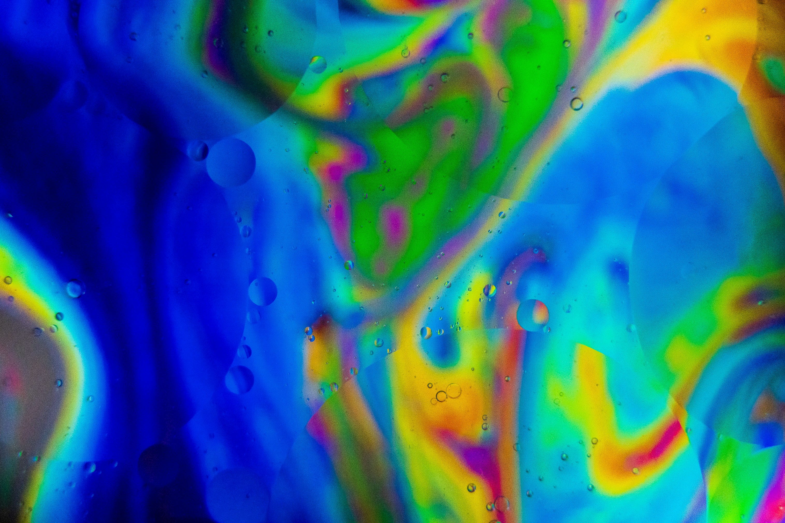 Yellow green and blue abstract painting photo – Free Abstracts Image on ...