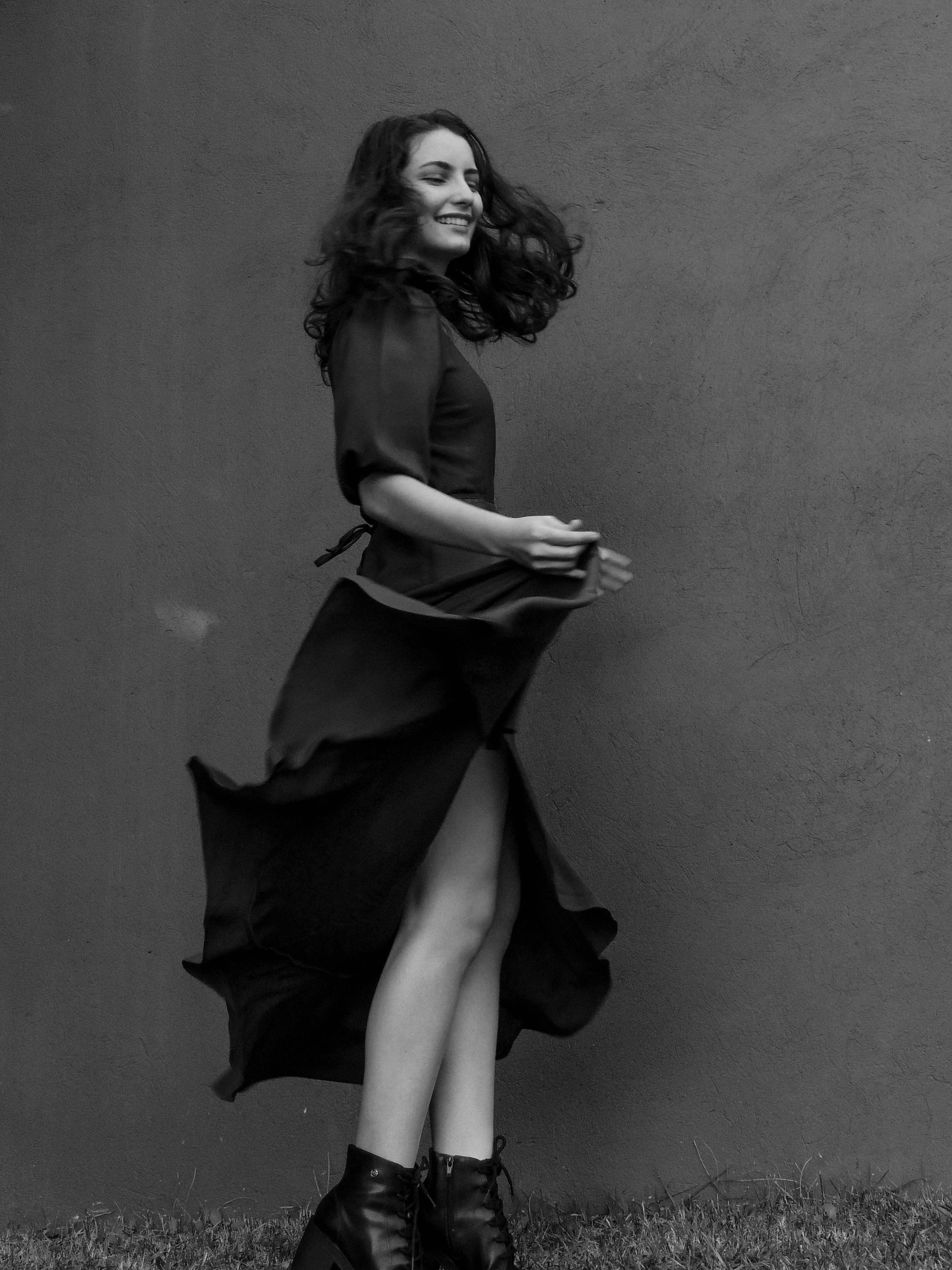 Flowing Grayscale: A Portrait in Motion