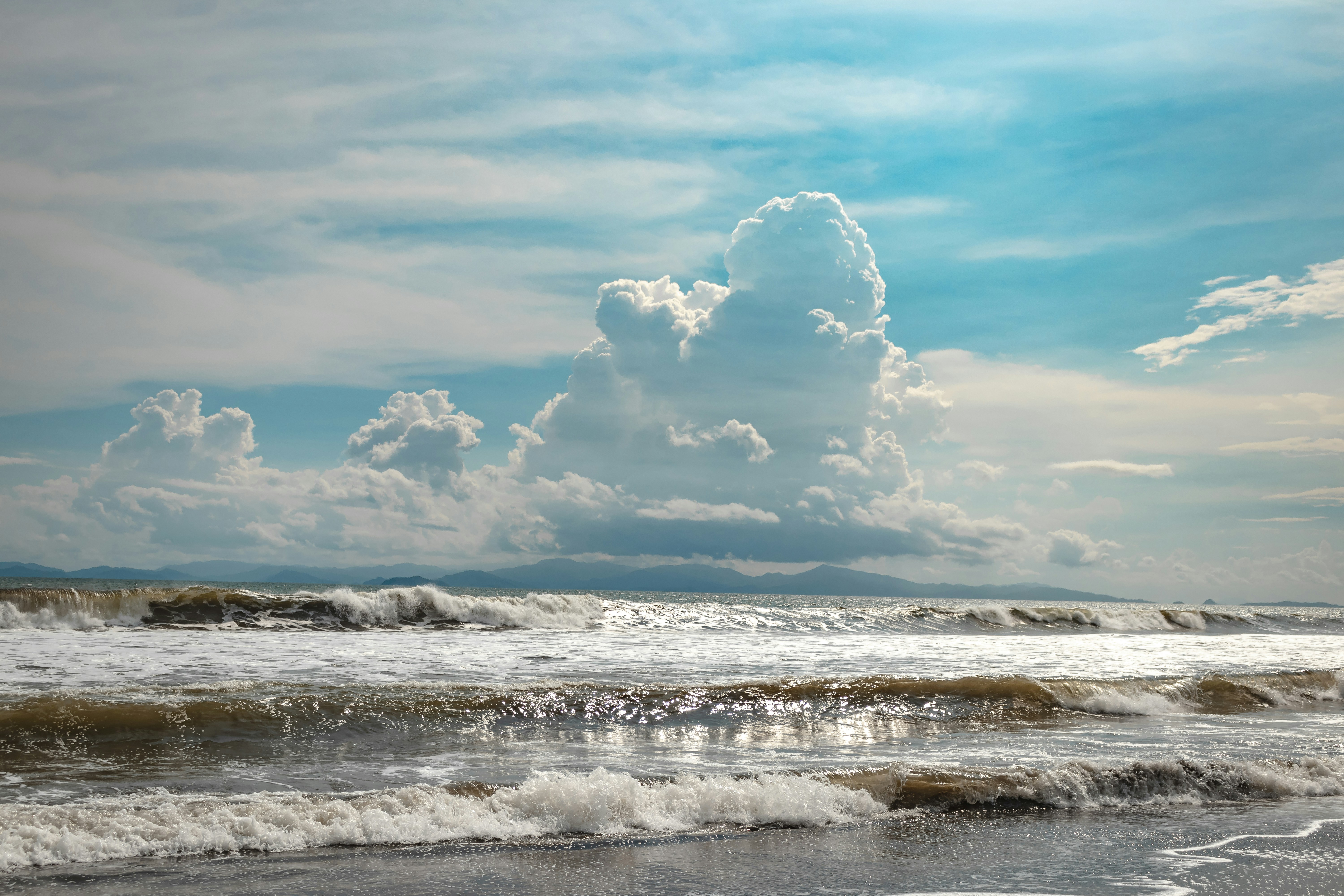 Ocean waves under blue sky and white clouds during daytime photo – Free ...