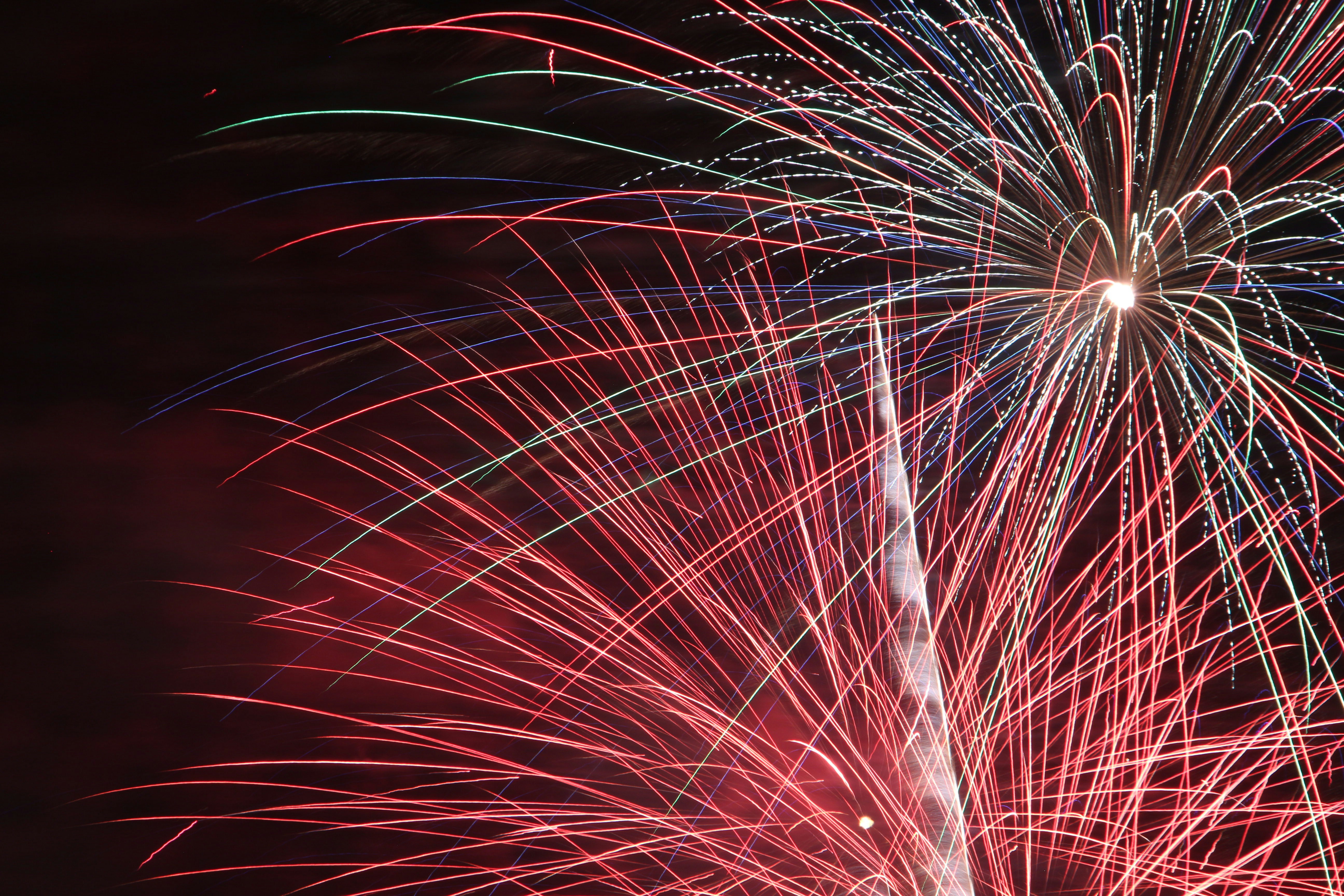Red and white fireworks display photo – Free Huntington beach Image on ...