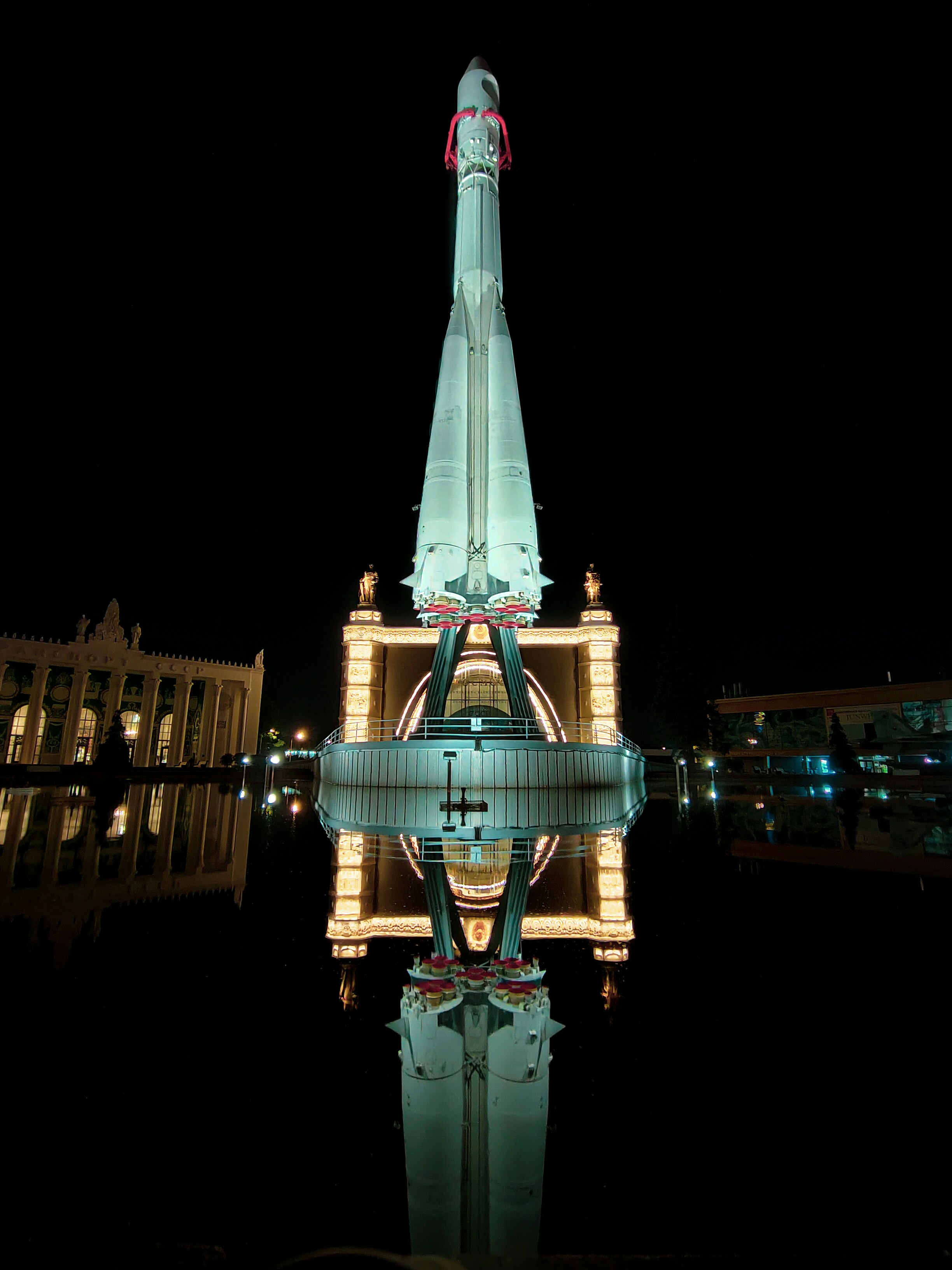 White and blue tower during night time photo – Free Moscow Image on ...