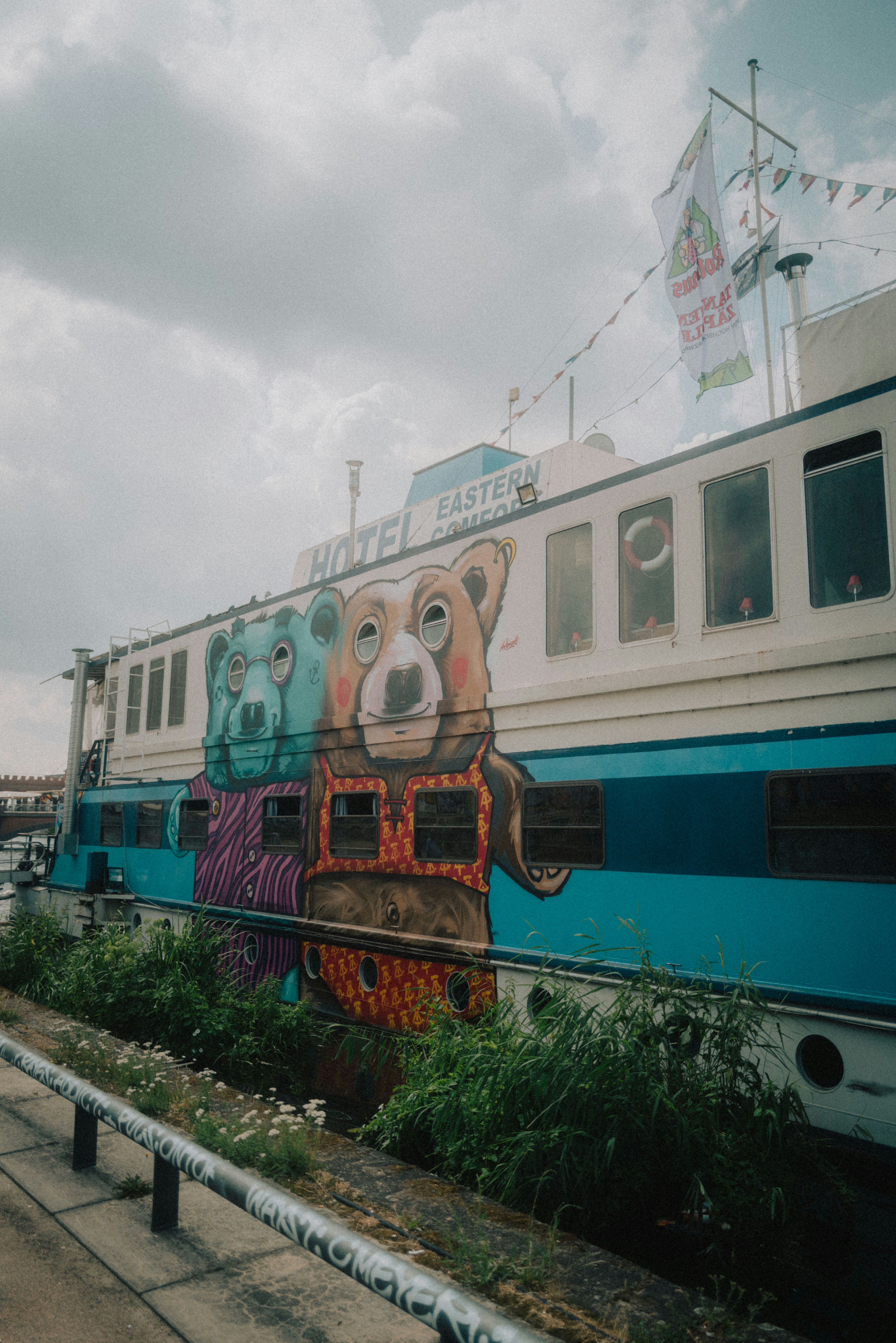 Bear Portraits on a Riverside Train Car