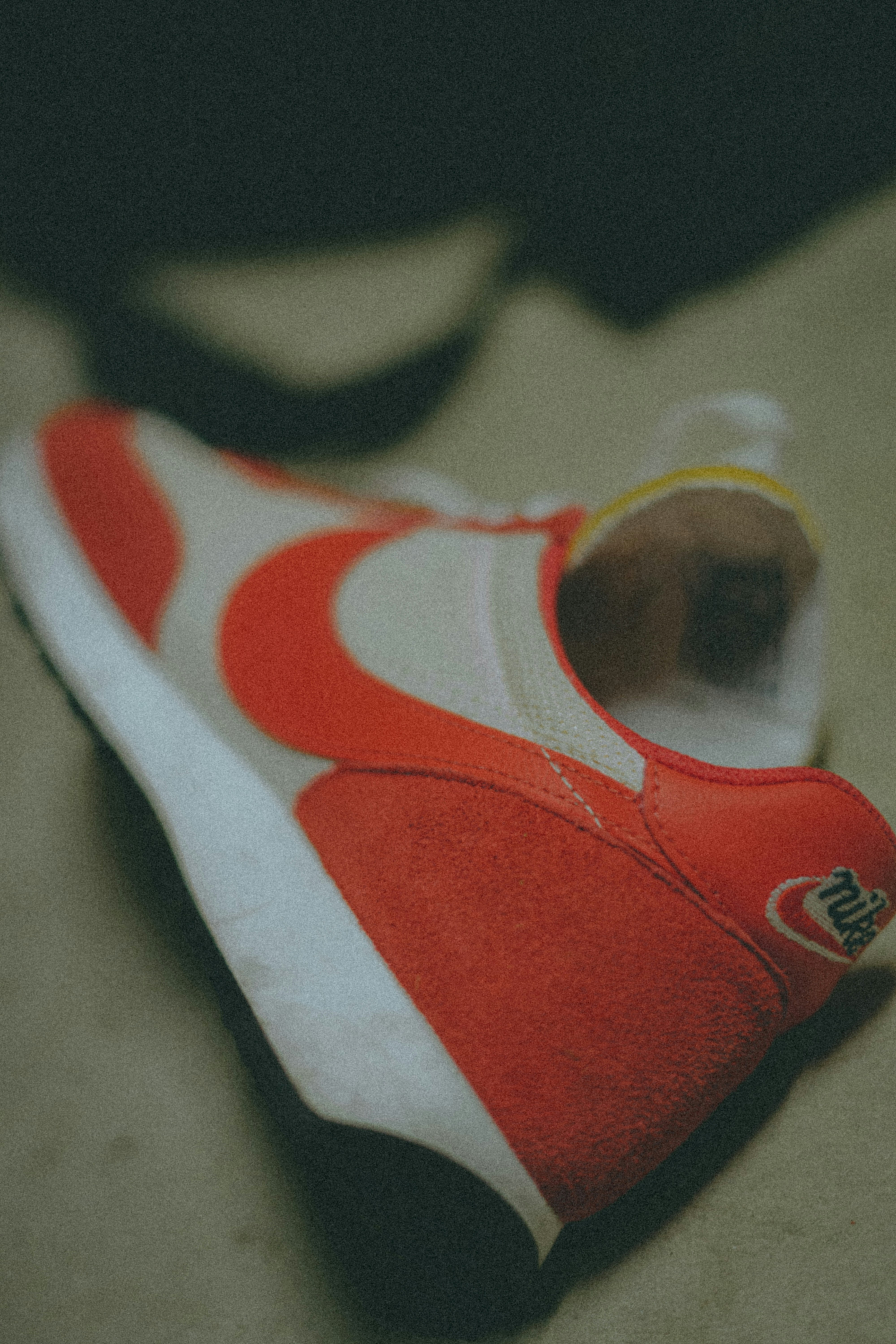 red and white nike sock