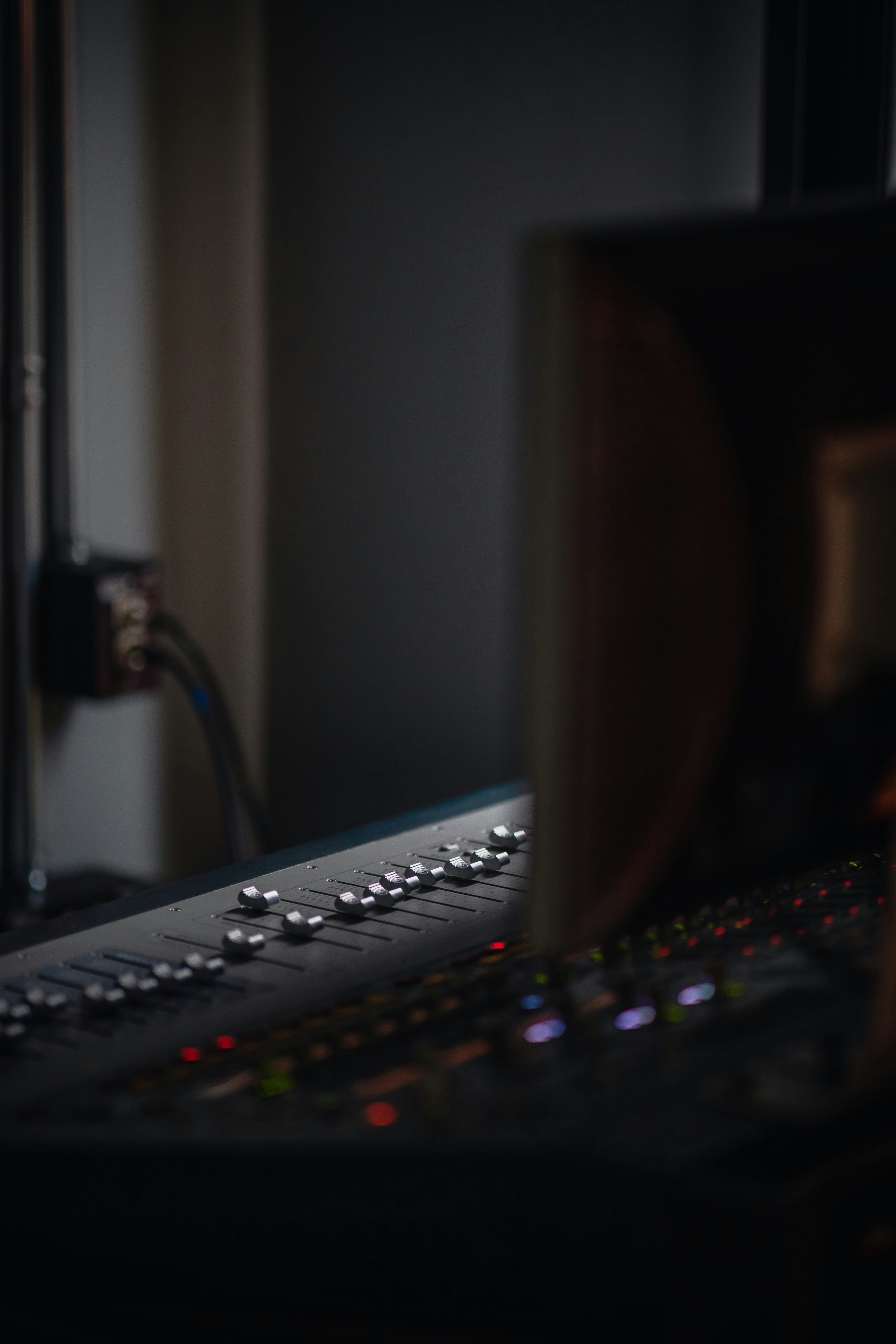 Black computer keyboard on brown wooden desk photo – Free Sound board ...