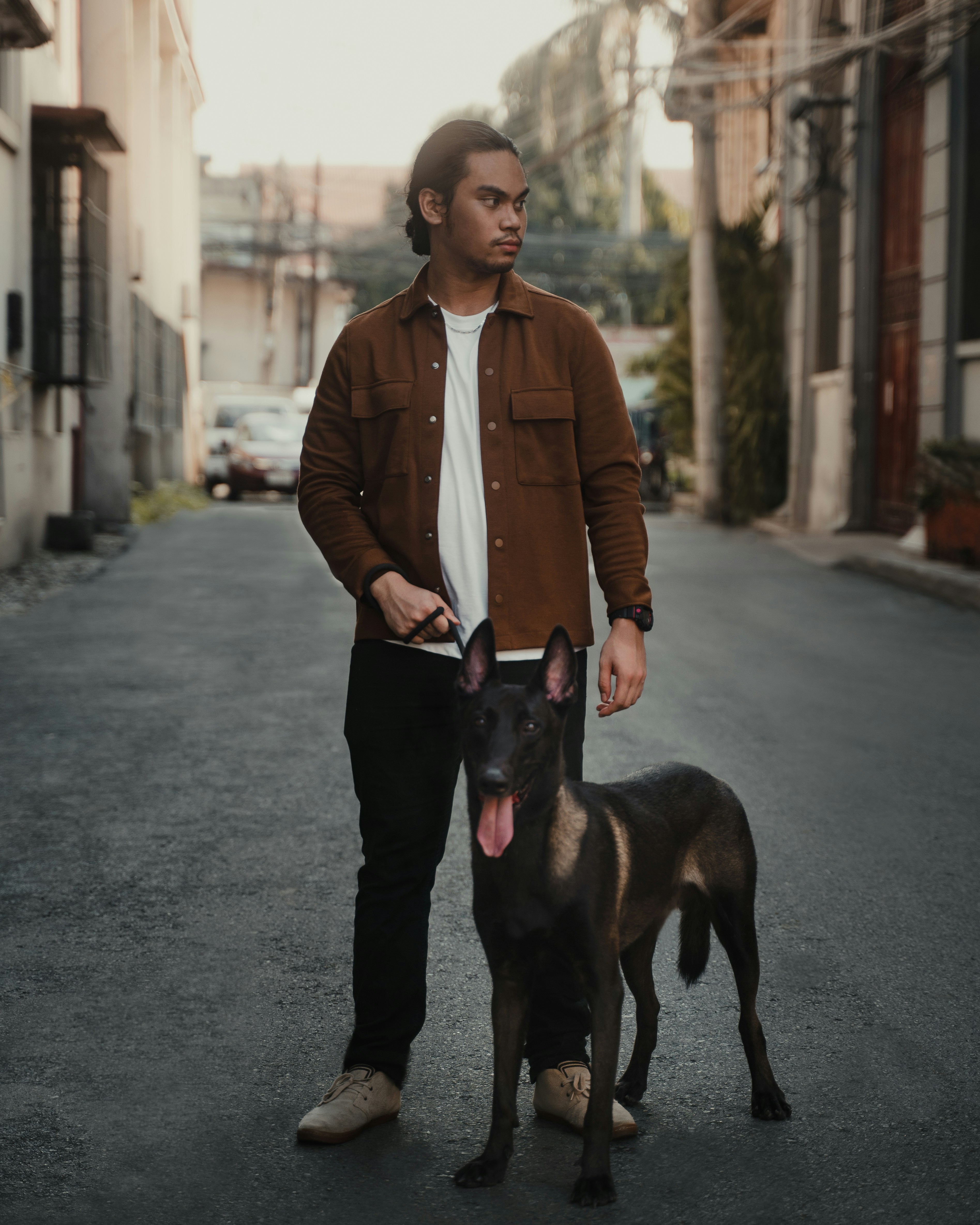 Urban Street Portrait with a Loyal Companion
