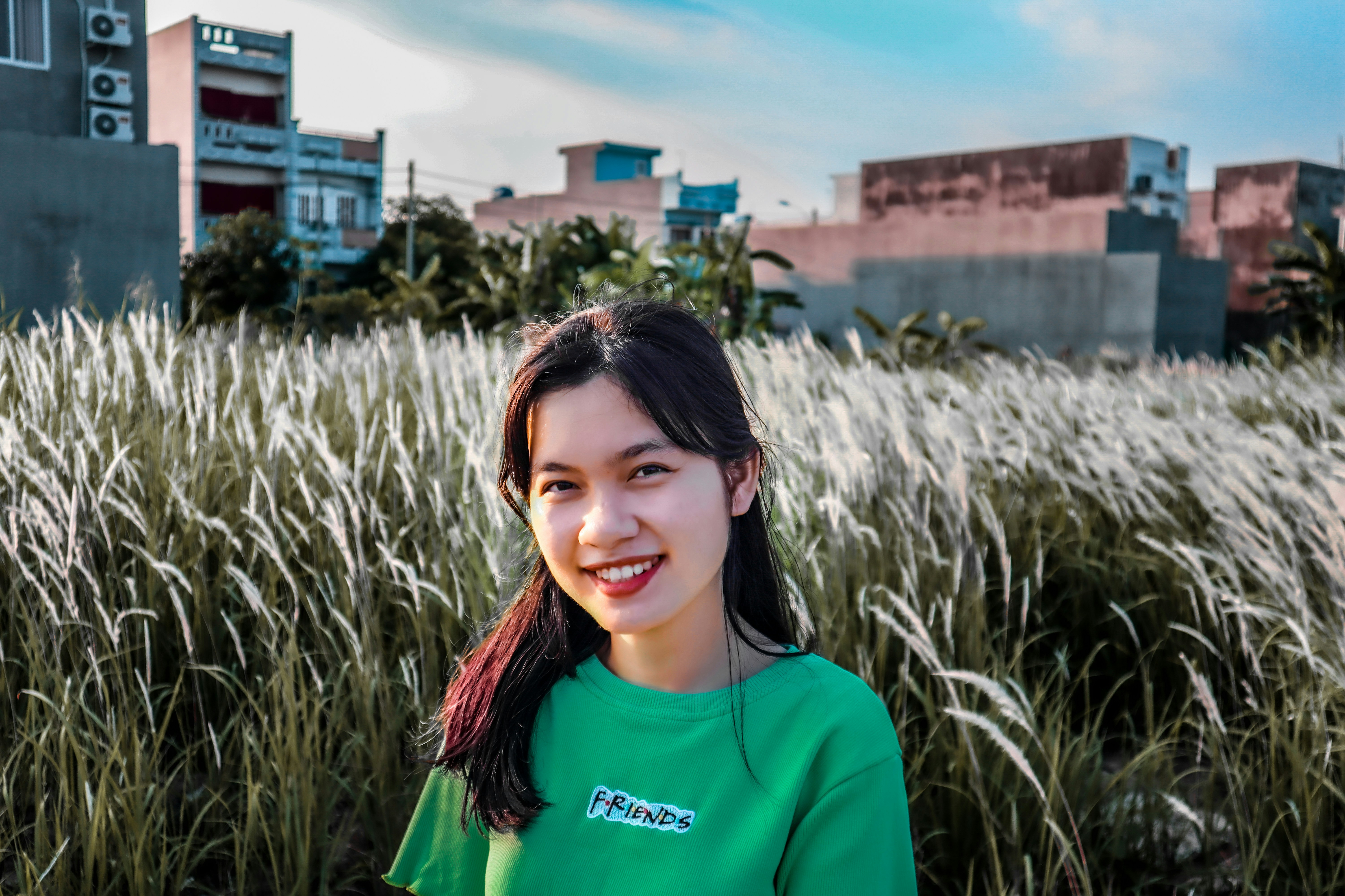 Emerald Top: Portrait amidst tall reed backdrop