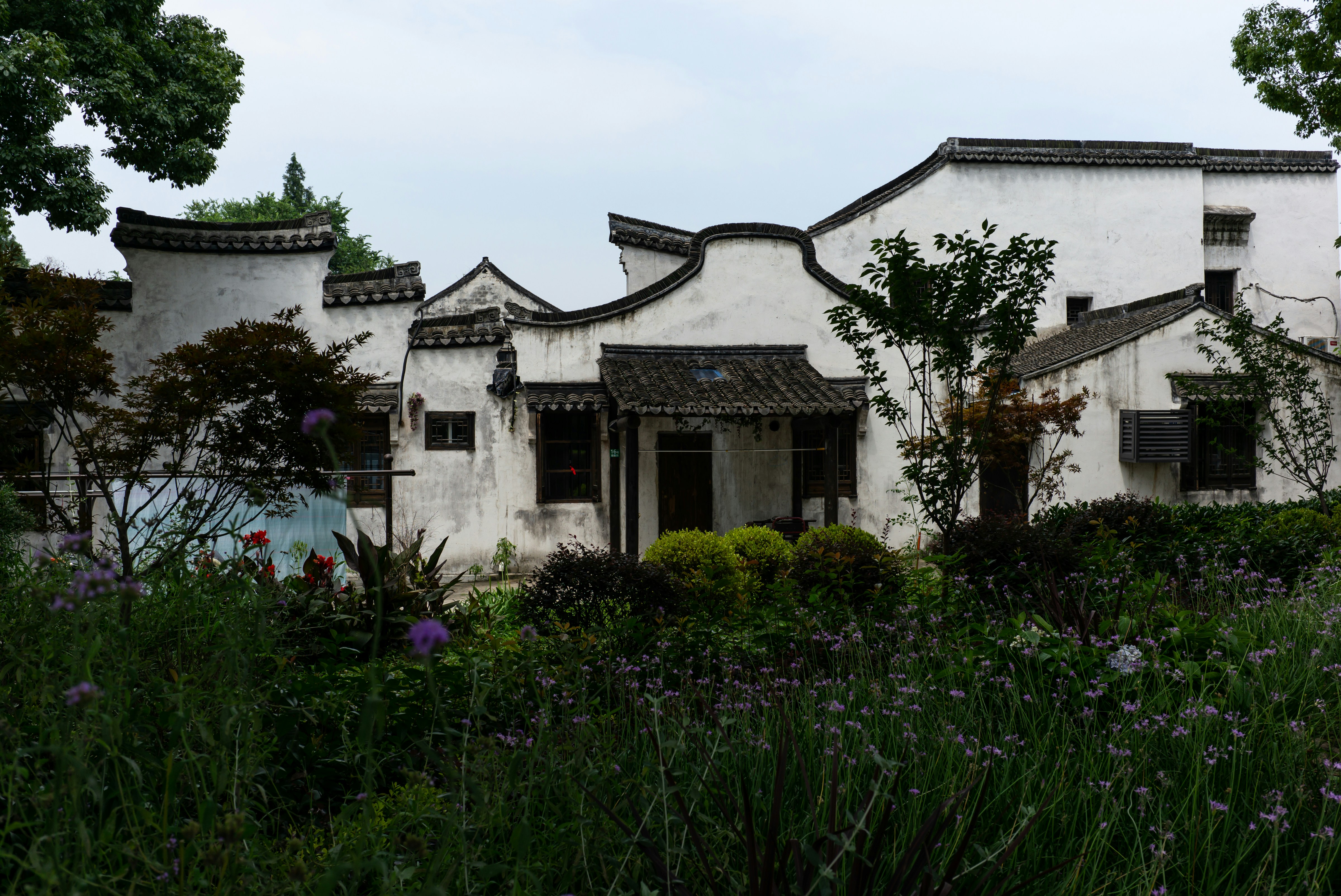 Traditional Chinese architecture harmonizes with lush greenery, showcasing a blend of nature and heritage.
