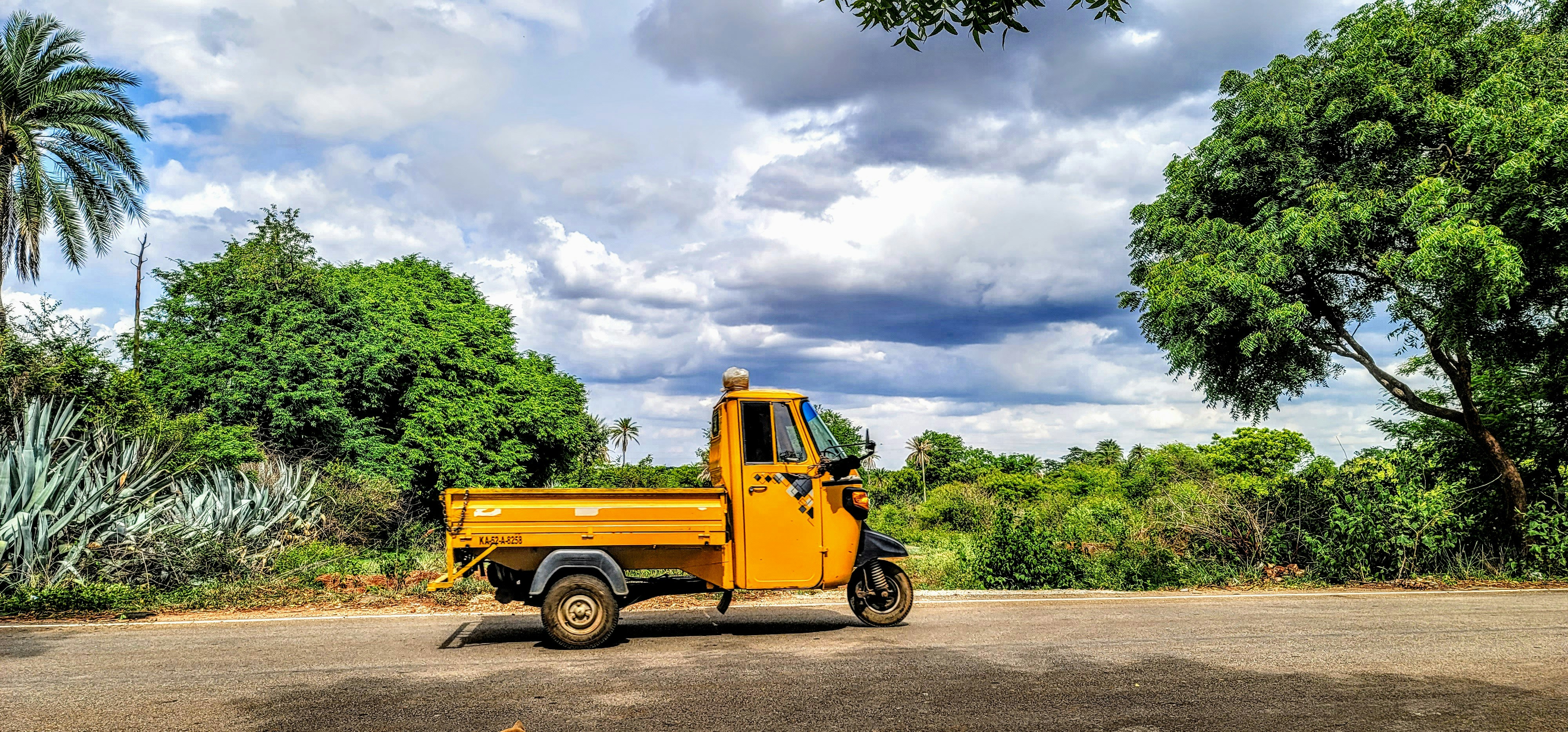 Yellow single cab truck on road during daytime photo – Free Road trip ...