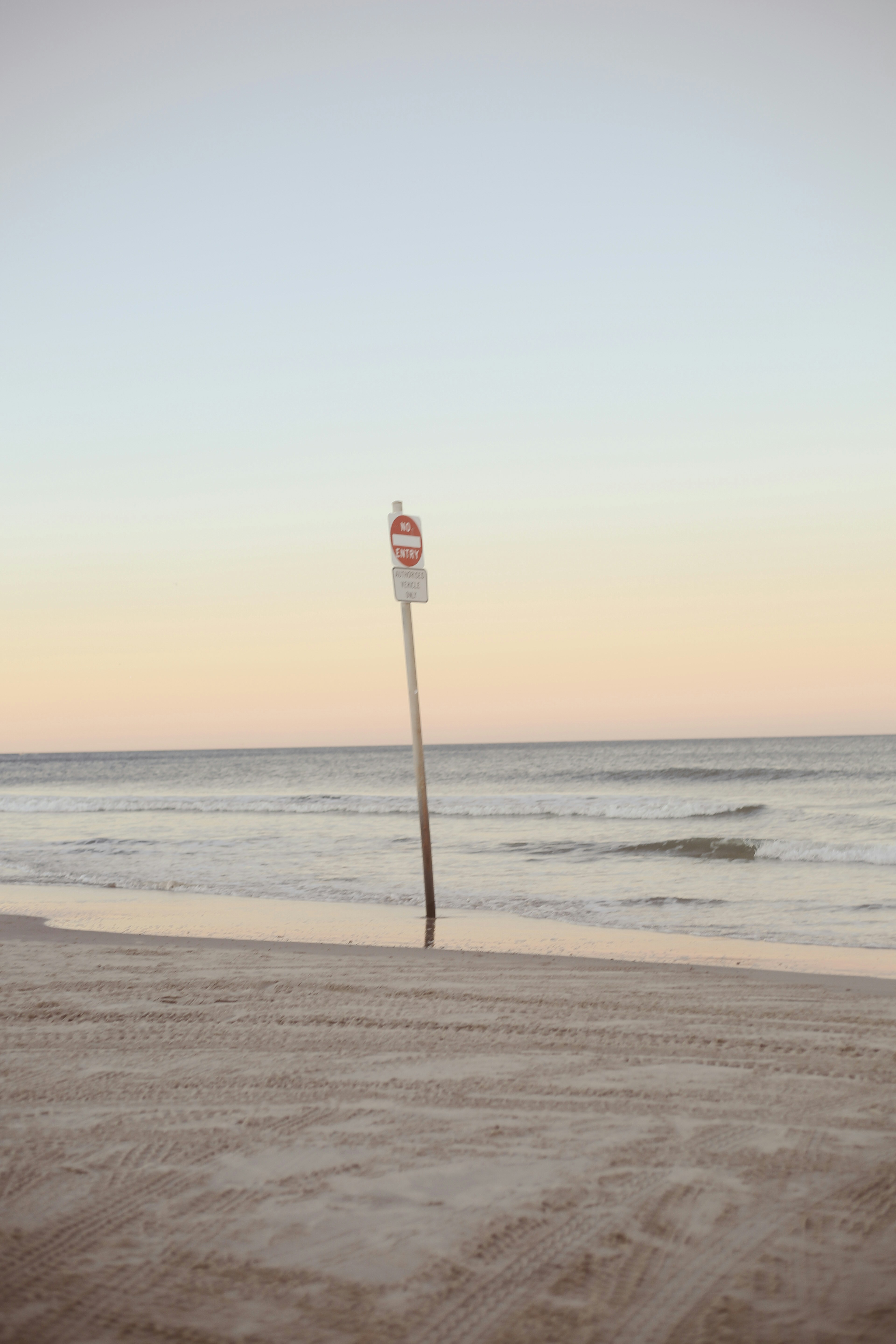 Pastel Signpost at the Quiet Shore