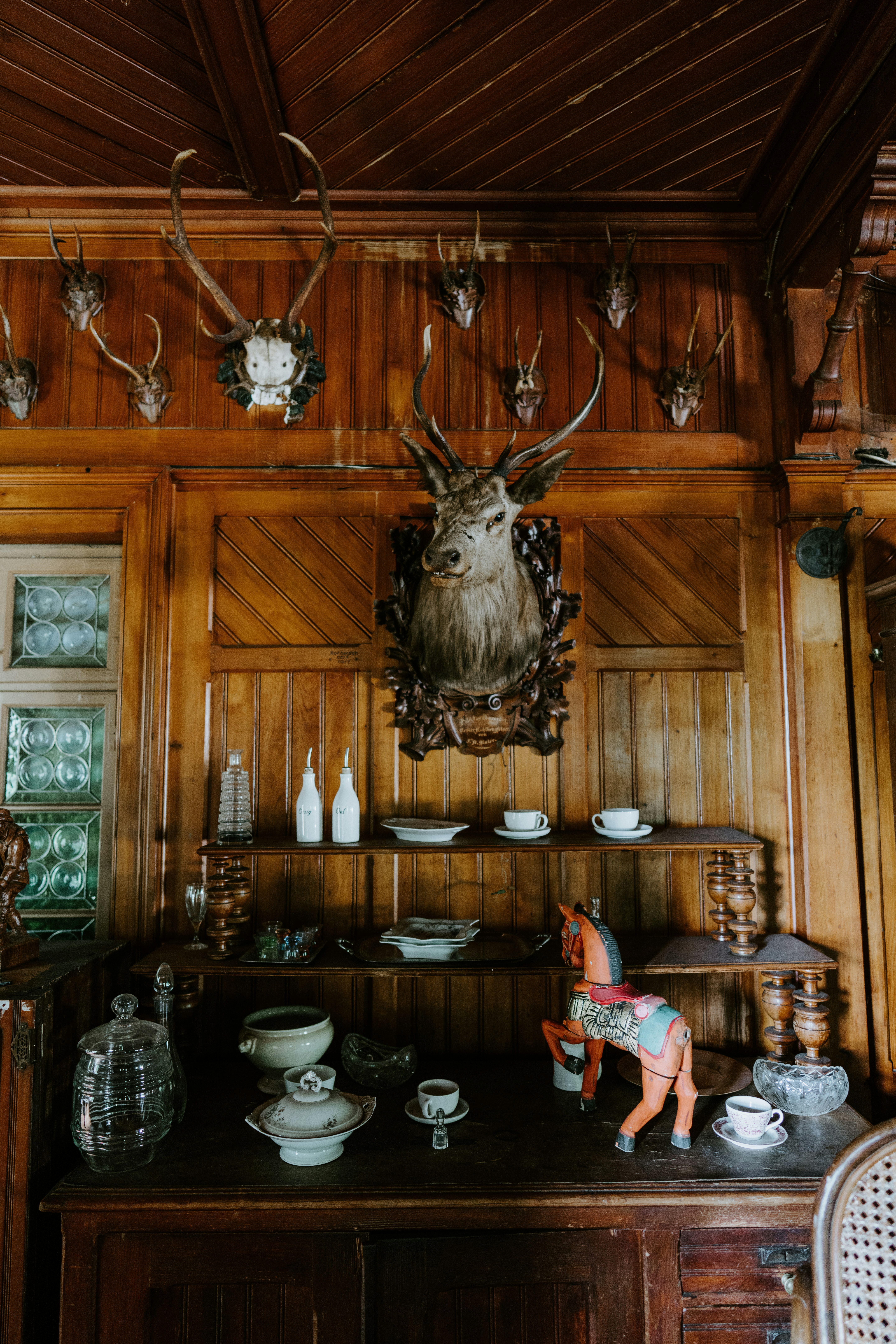 brown deer head wall decor