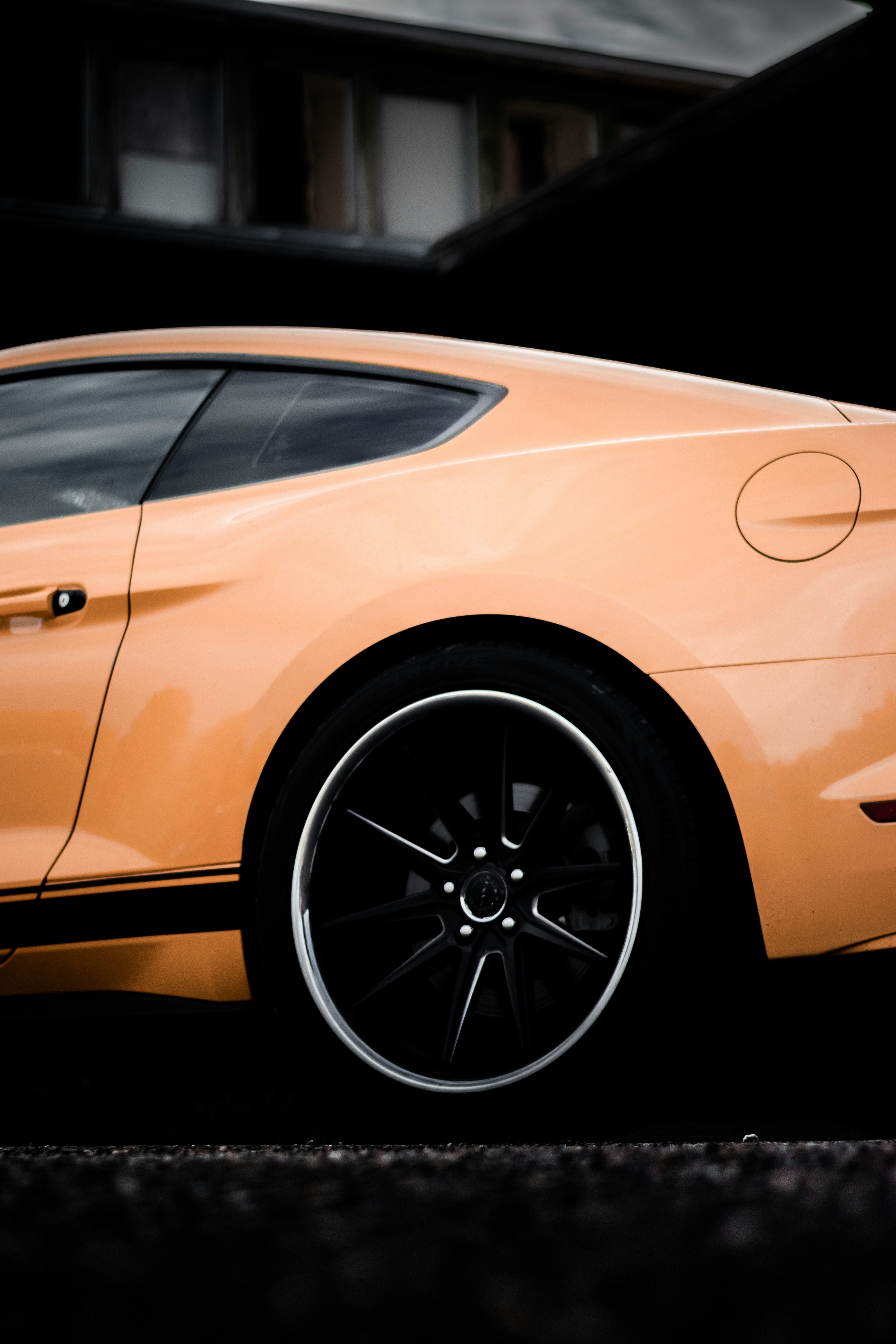 Yellow Car Black Background