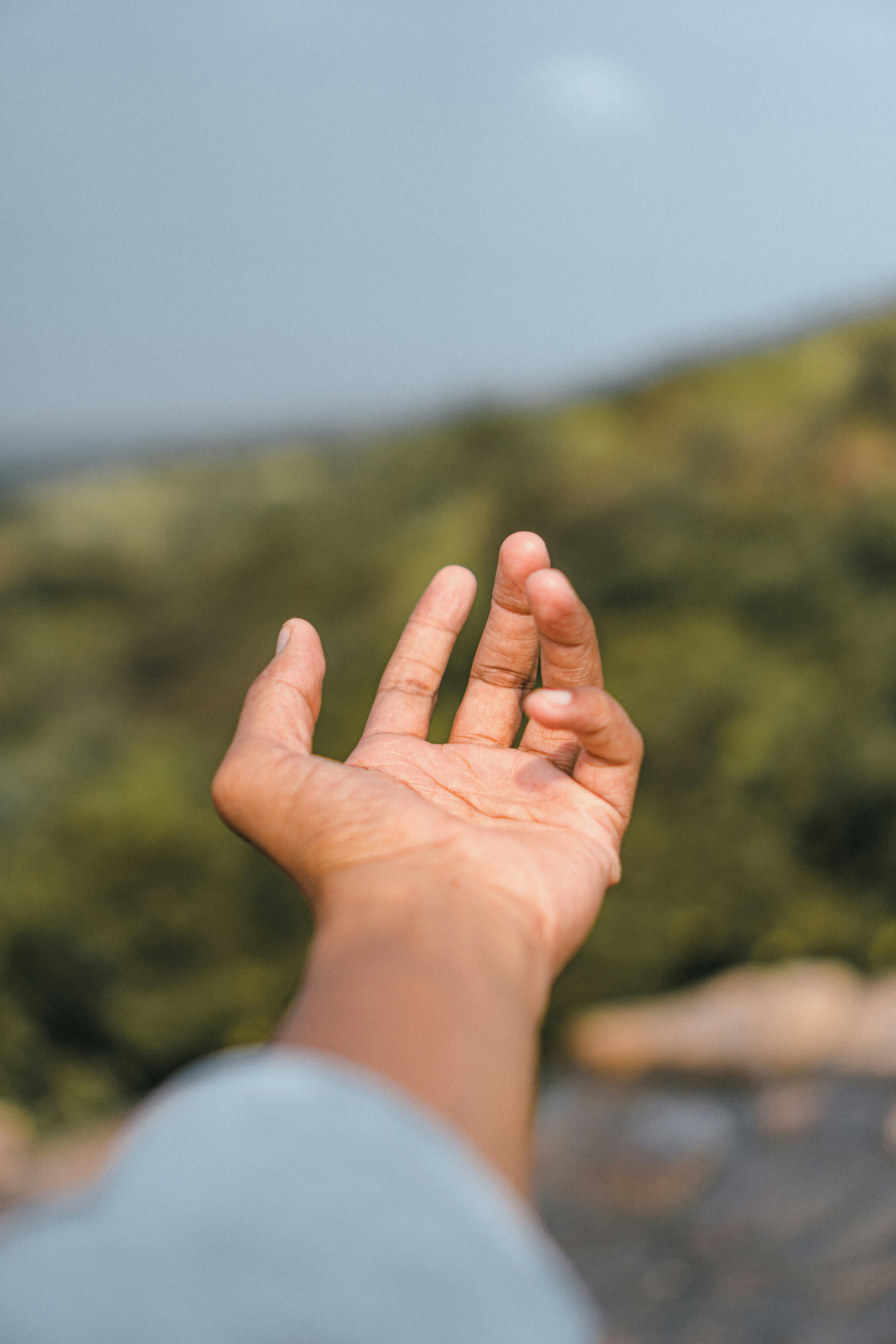 Person in white long sleeve shirt showing left hand photo – Free India ...