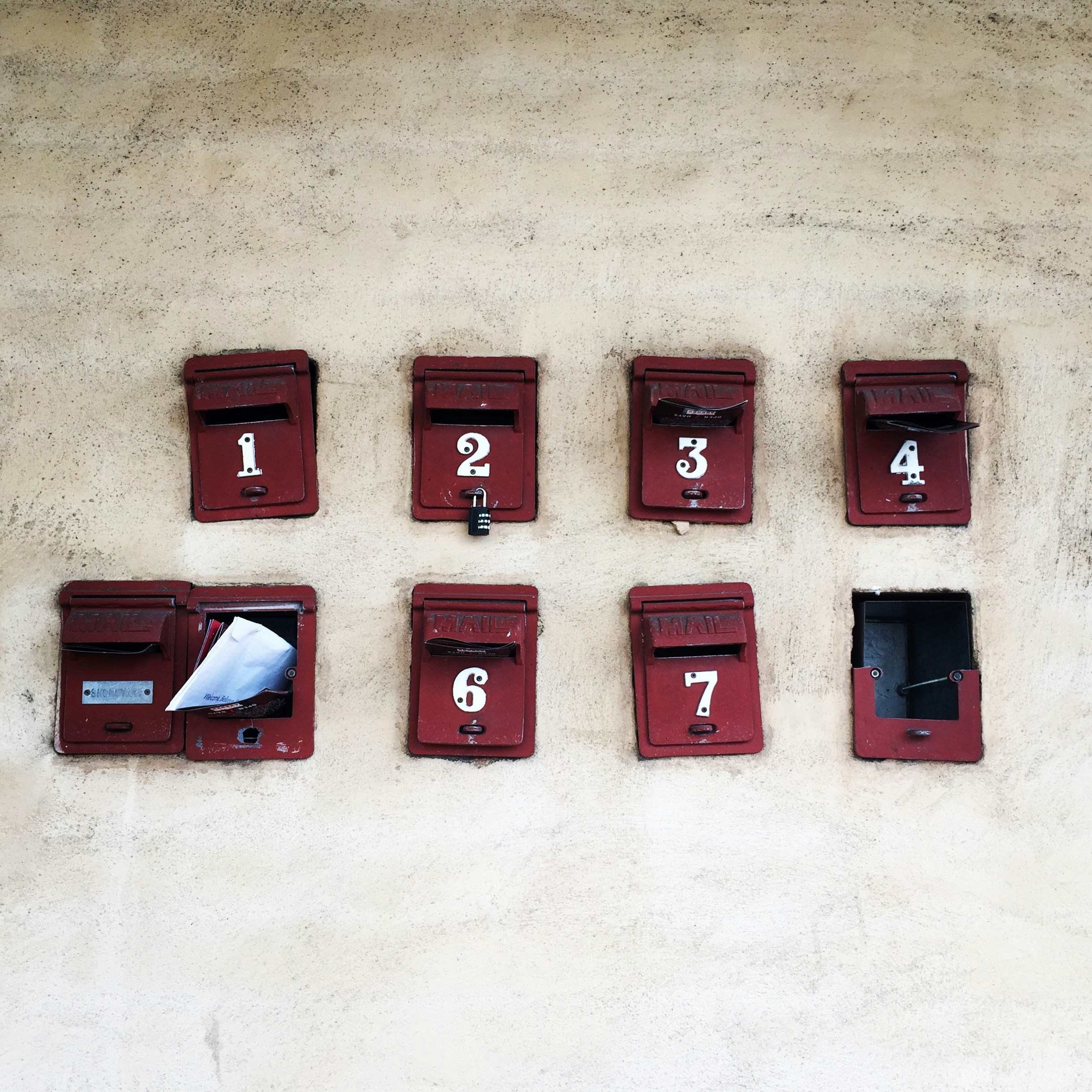 red and black mail box