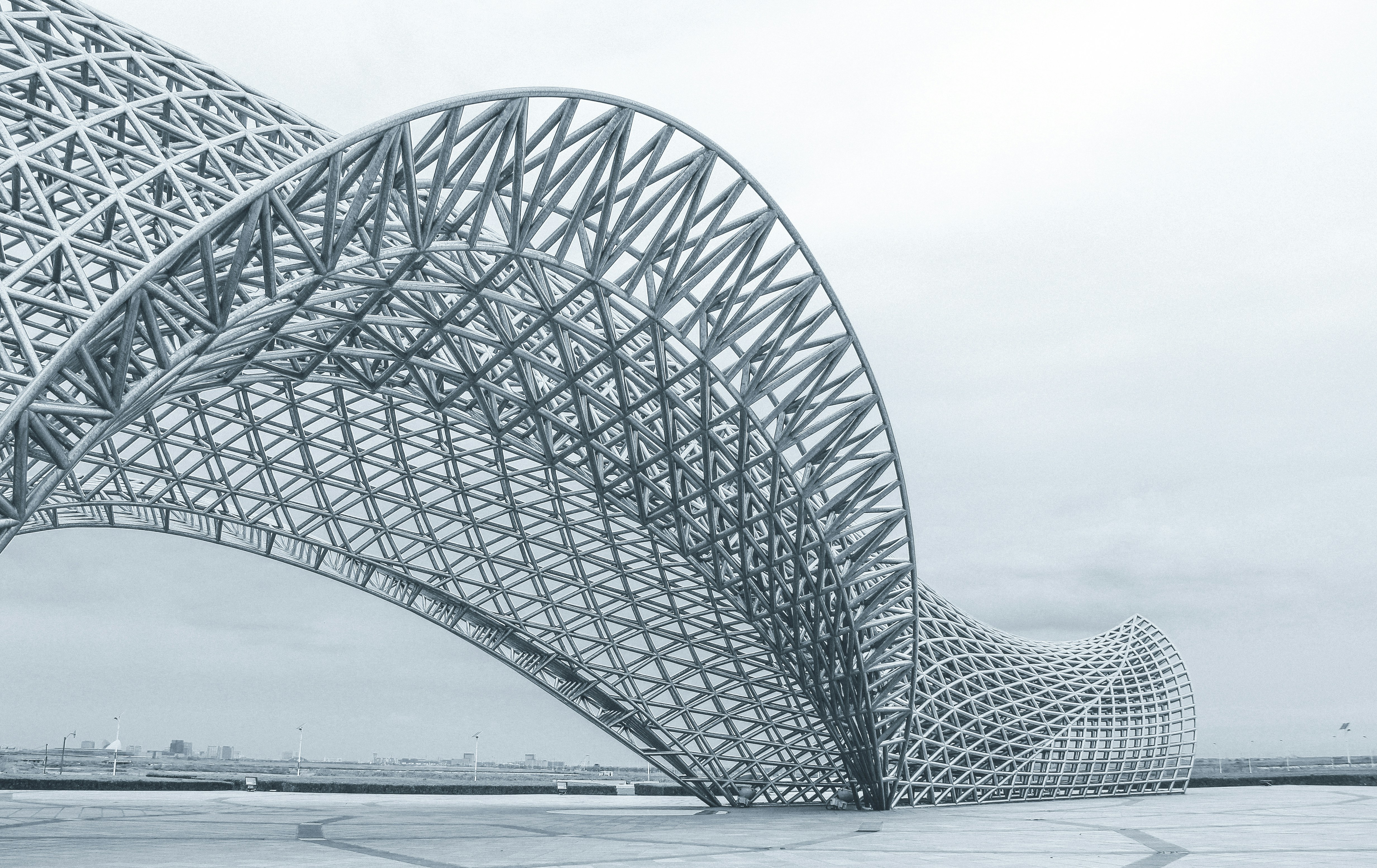 Gray metal frame under white sky during daytime photo – Free Shanghai ...