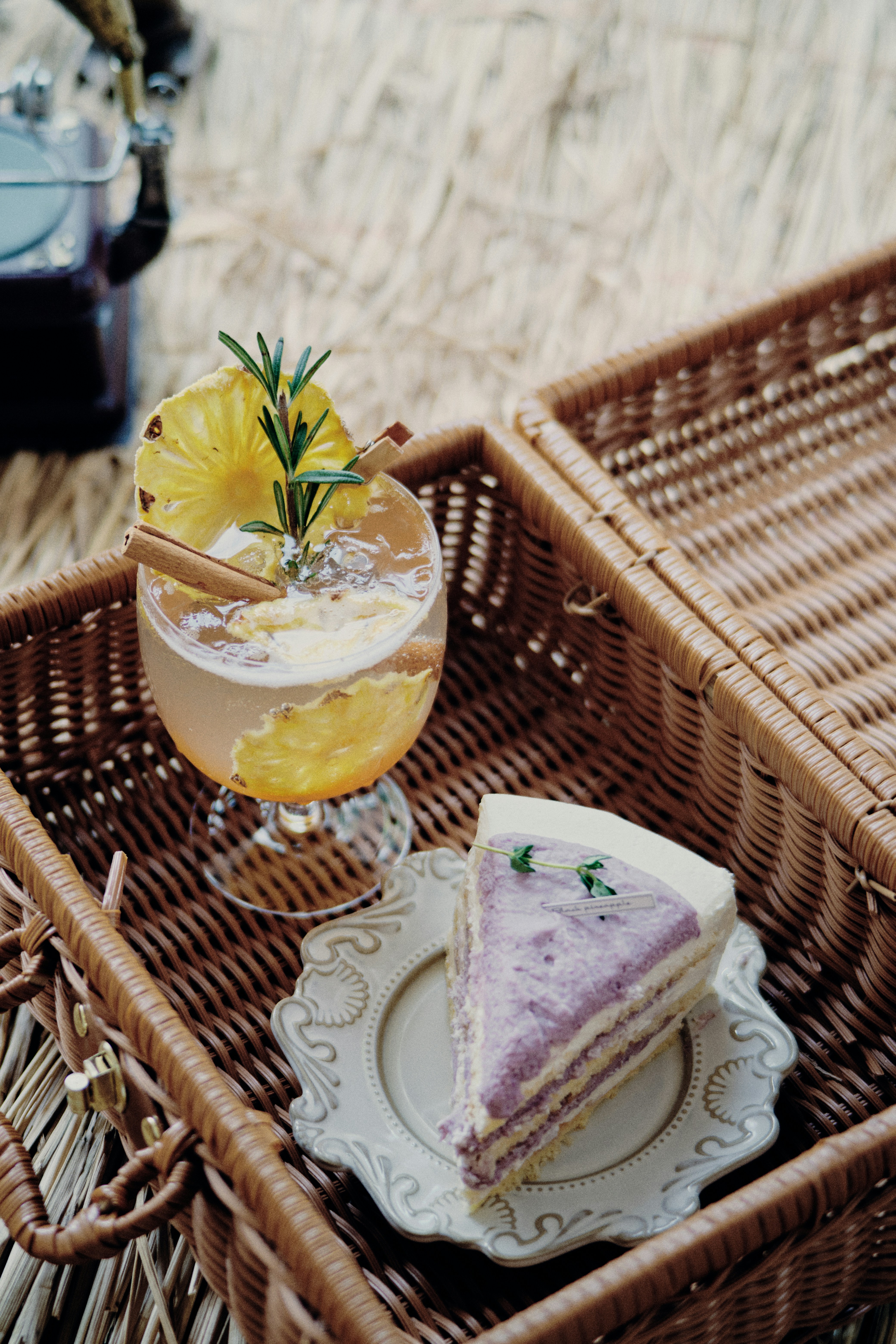 Citrus cheers in a woven basket: a seaside picnic vignette